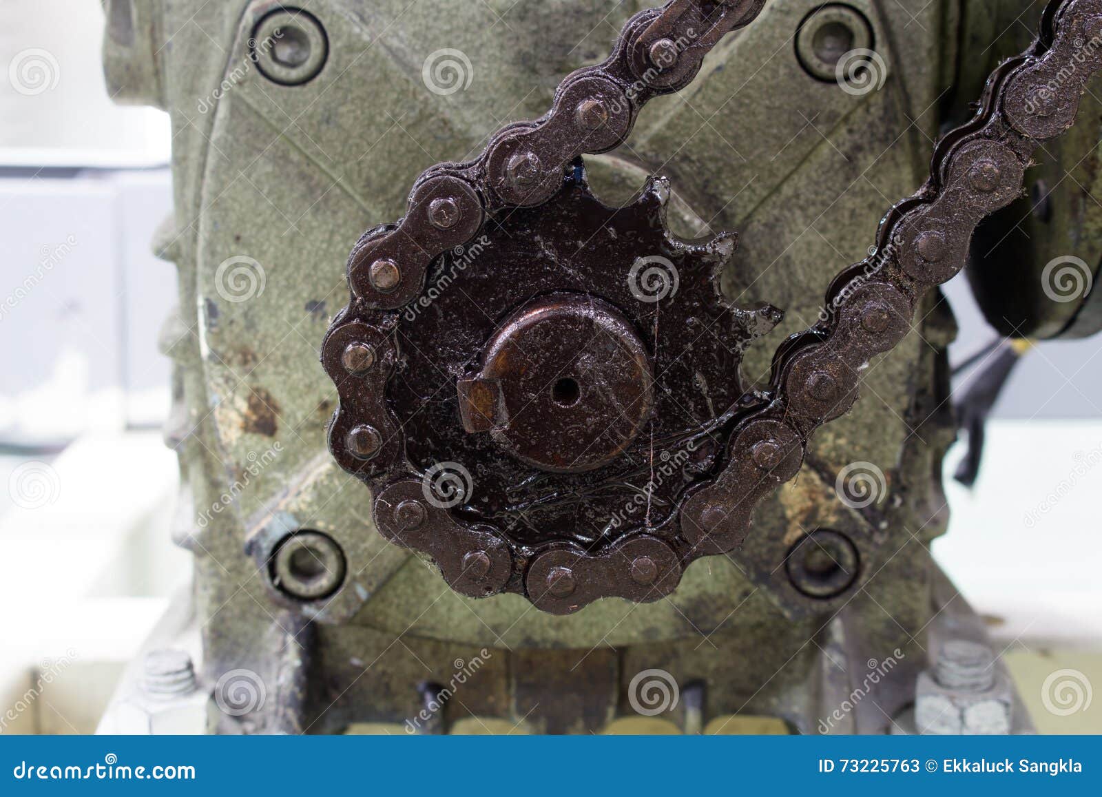 The Motor Drive Shaft and Transmission Chain Stock Image - Image of ...