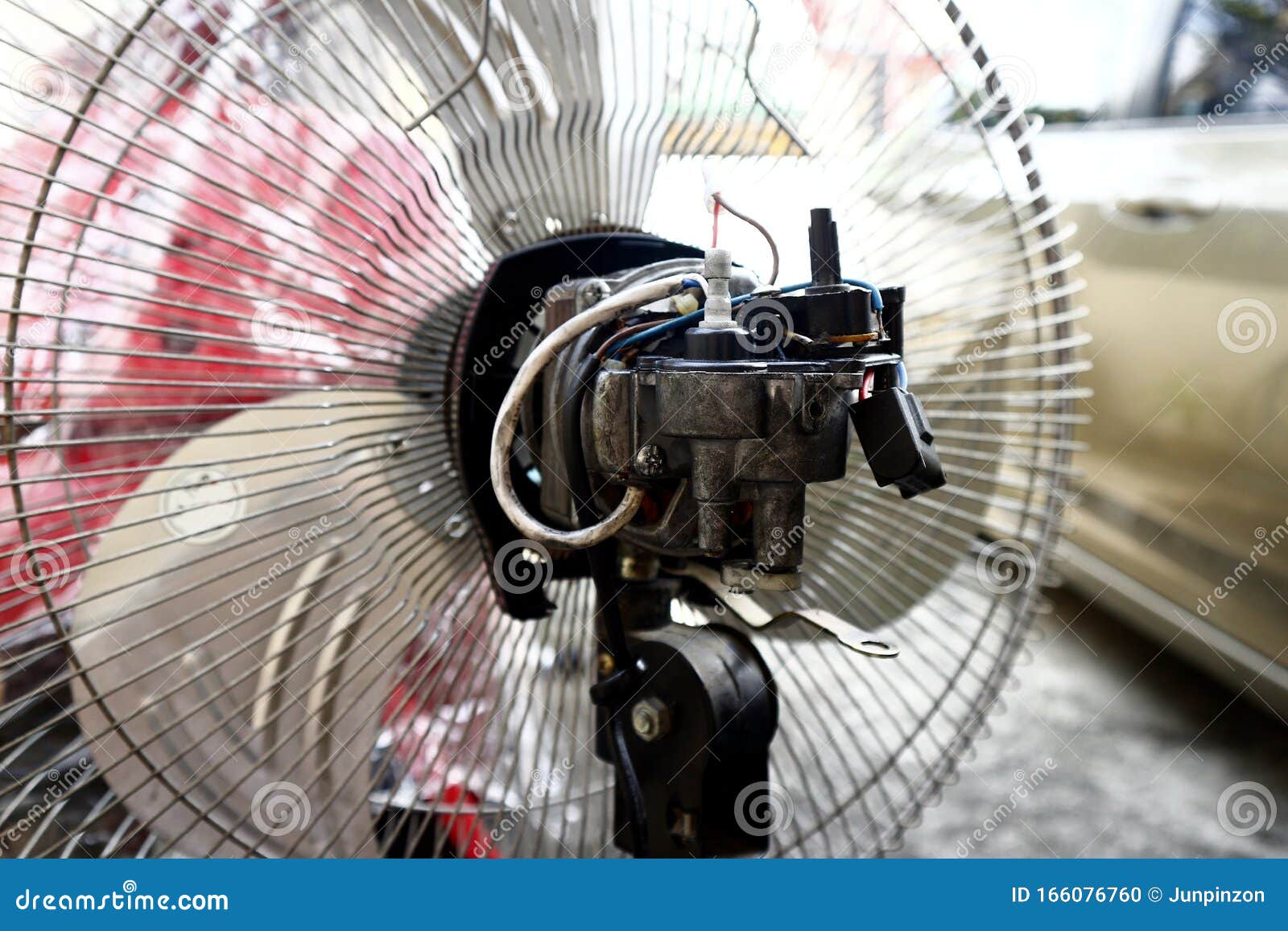 Motor of an electric fan stock photo. Image of oscillation - 166076760