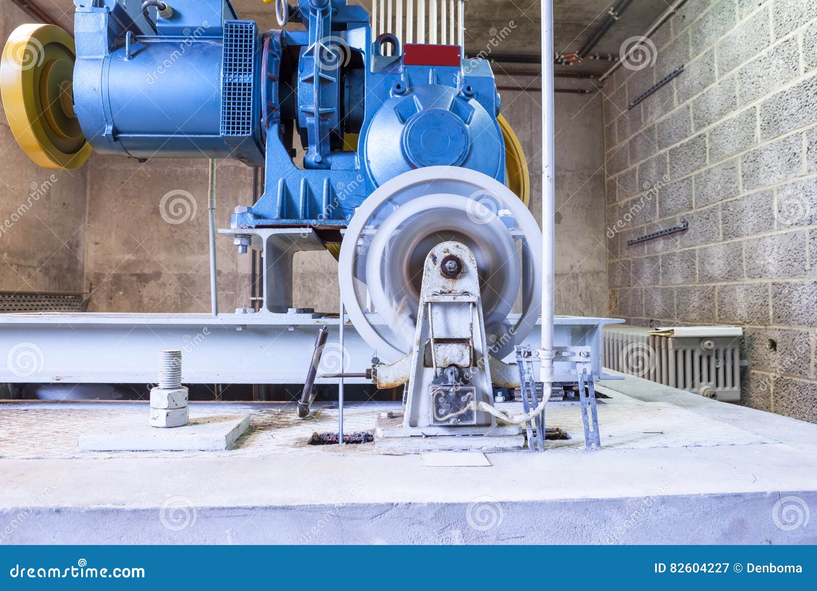 Motor of the elevator stock image. Image of business - 82604227