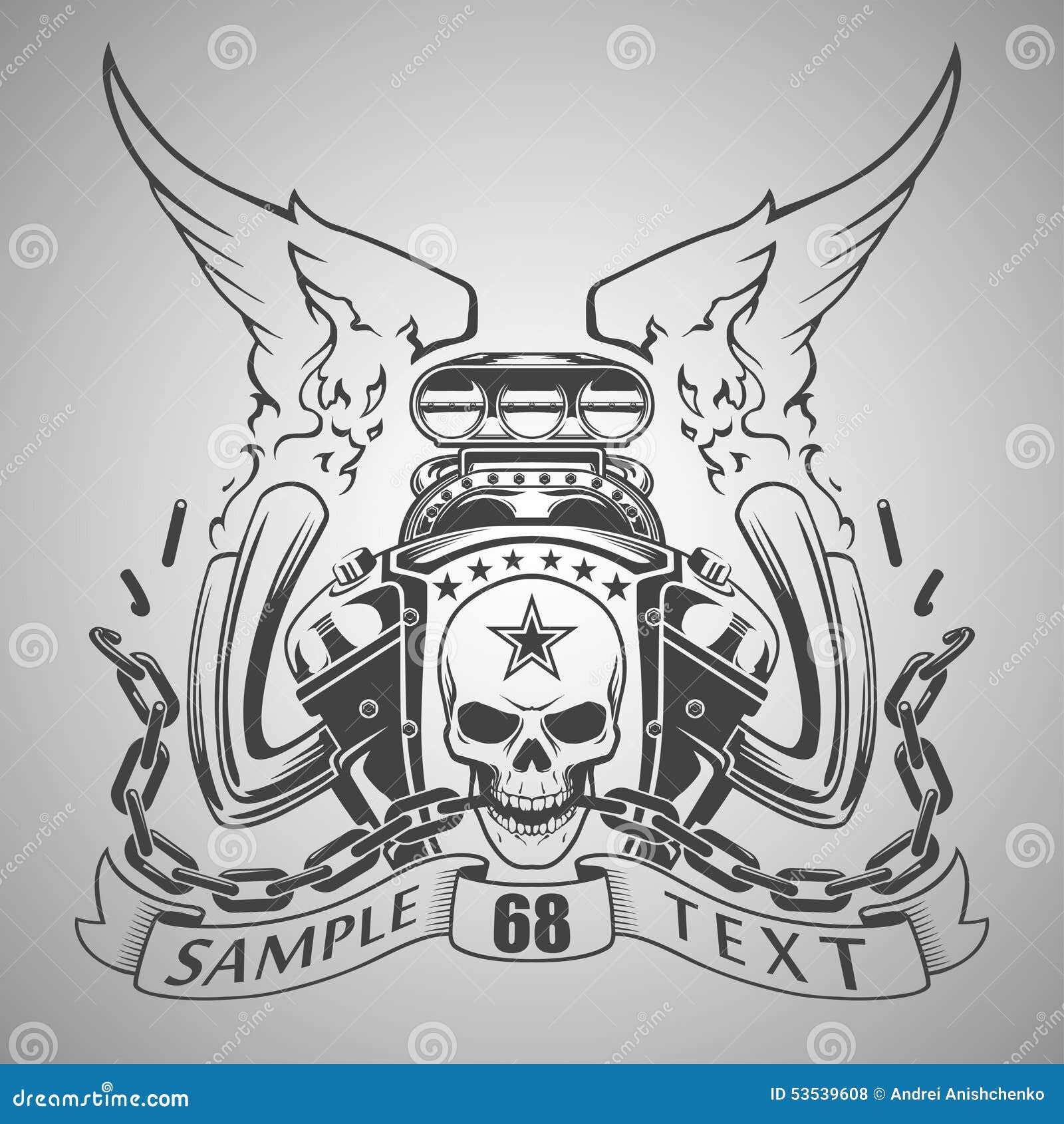 Motor. Emblem Template With Winged Electric Spark Plug. Design Element ...