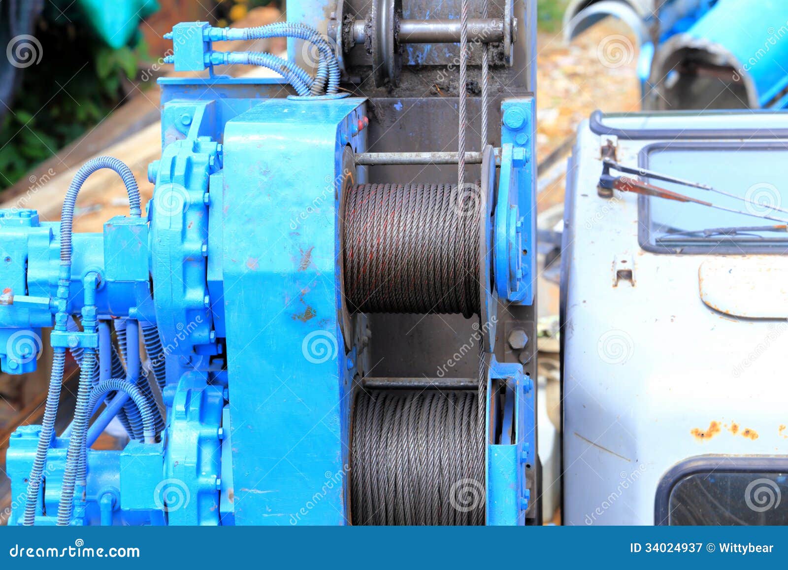 Motor En Slinger Voor Kraanhaak Stock Afbeelding - Image of optillen ...