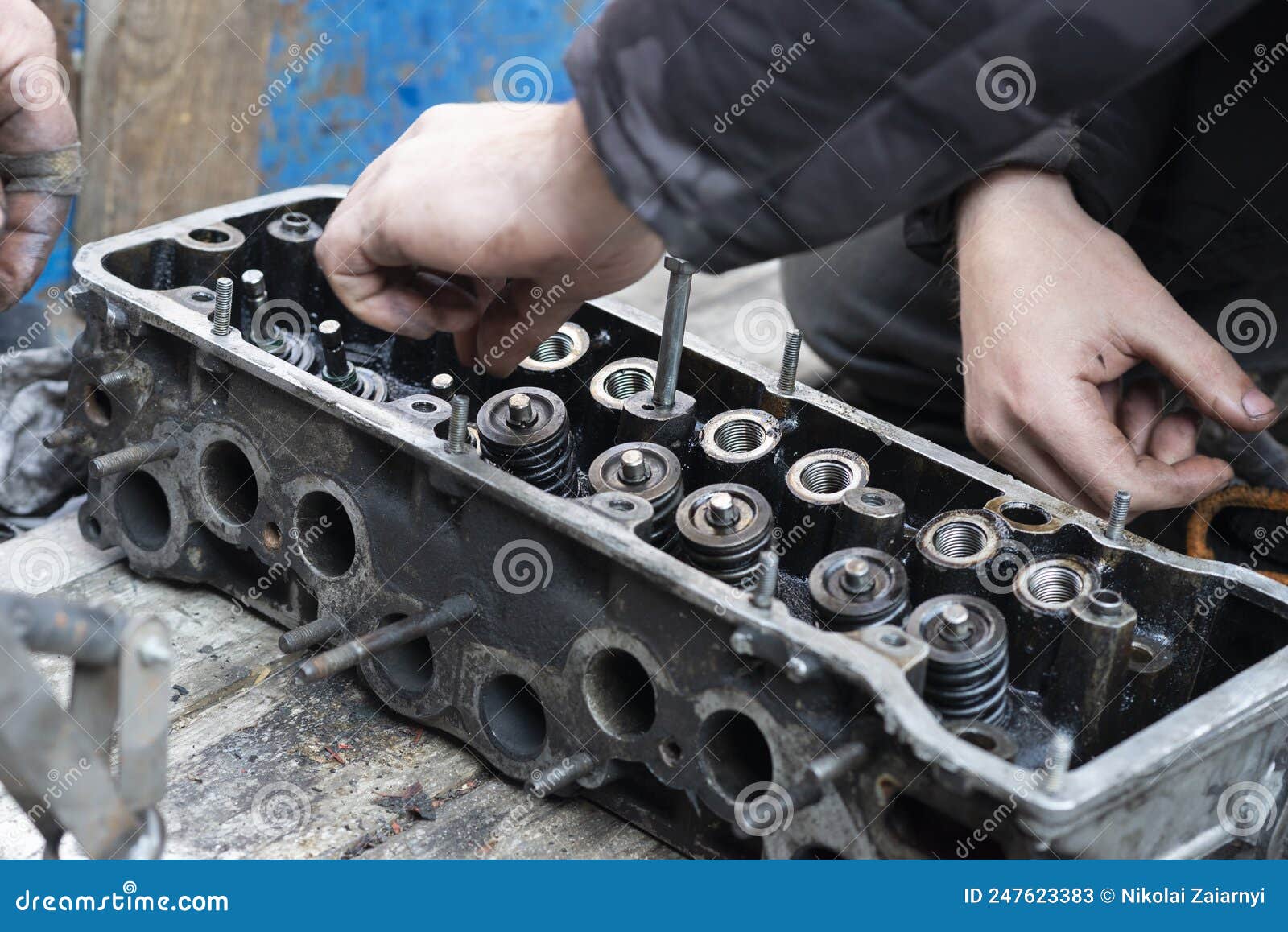 Motor fix by mechanic stock image. Image of power, repair - 247623383