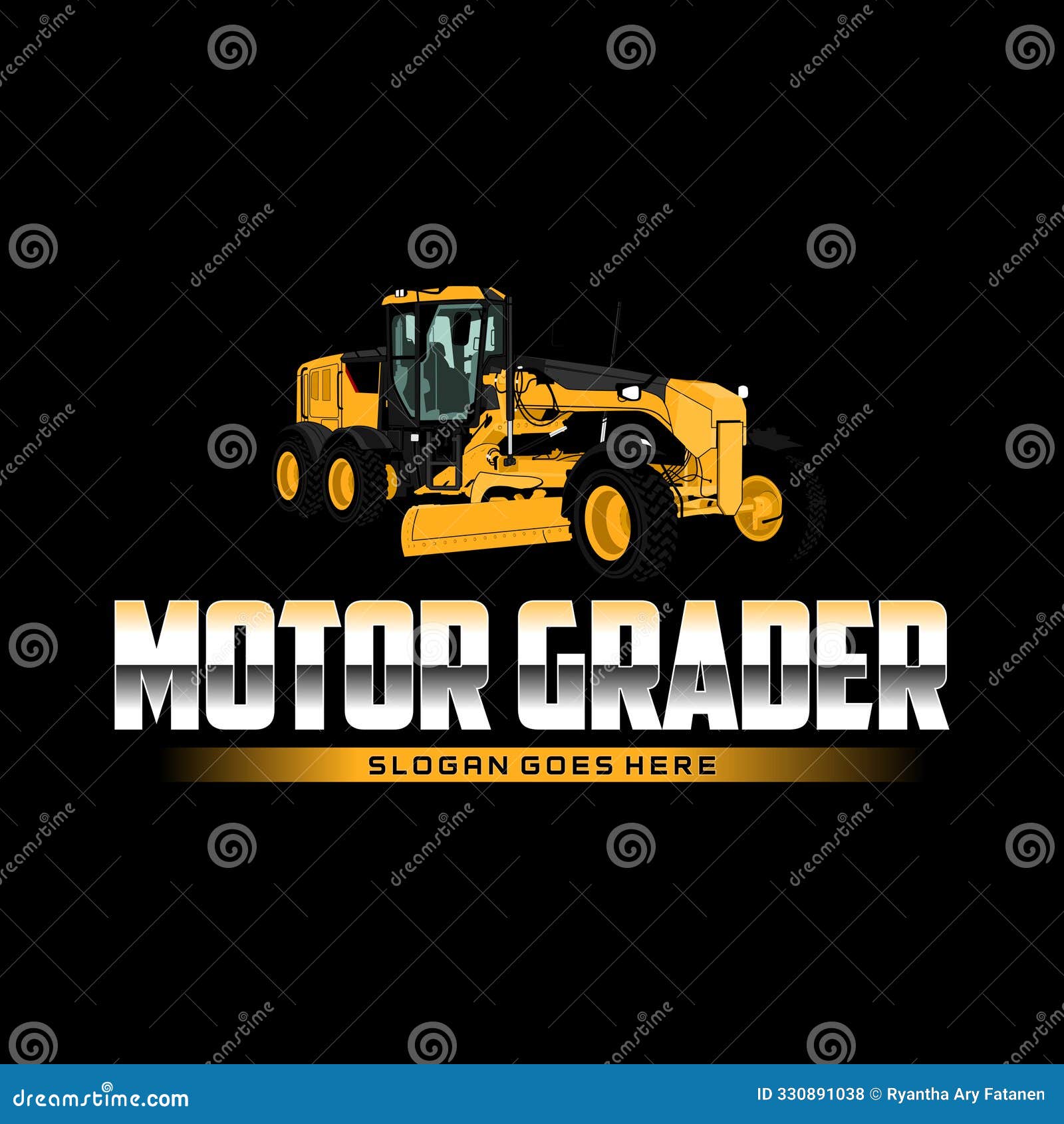 Motor Grader Construction Machine Logo Stock Illustration ...