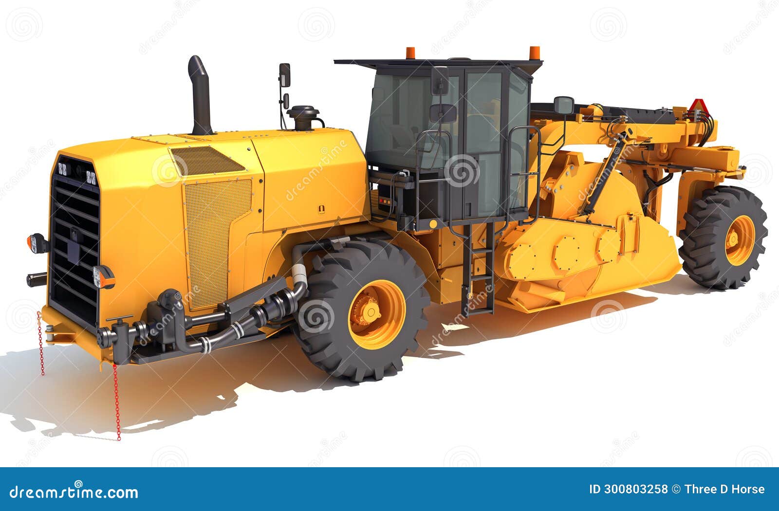 Motor Grader Heavy Construction Machinery 3D Rendering on White ...