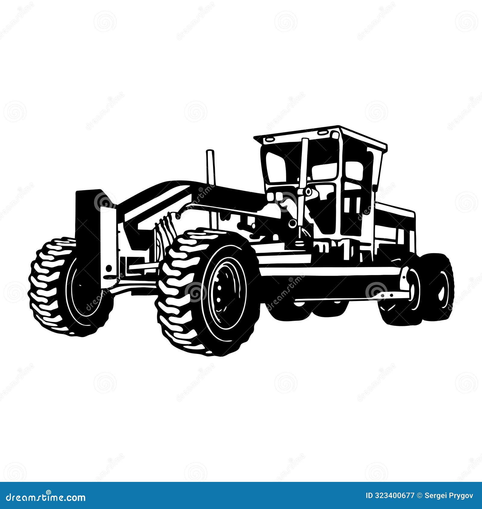 Motor Grader Heavy Equipment Vector Illustration, Motor Grader Heavy ...