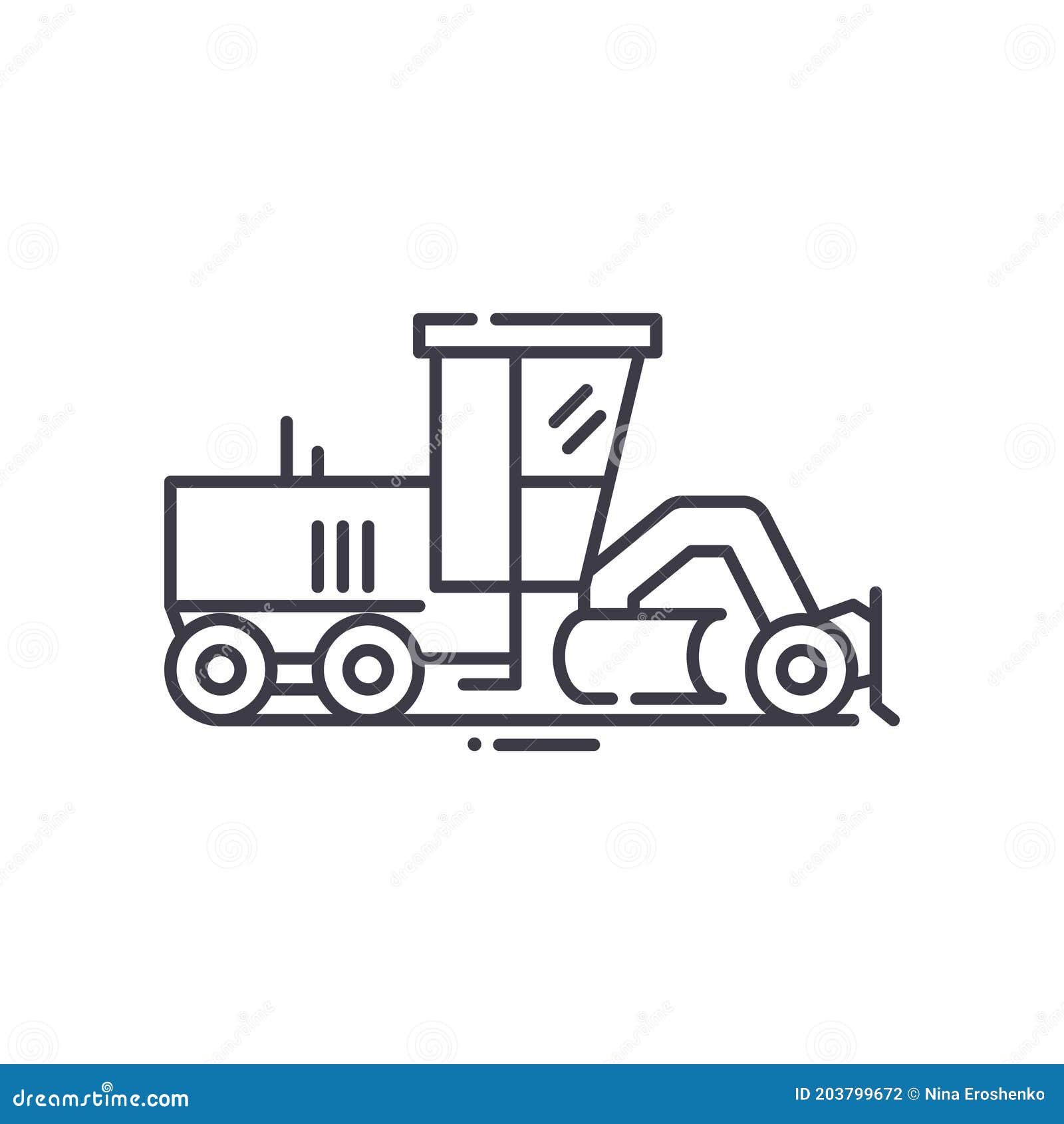 Motor Grader Icon, Linear Isolated Illustration, Thin Line Vector, Web ...