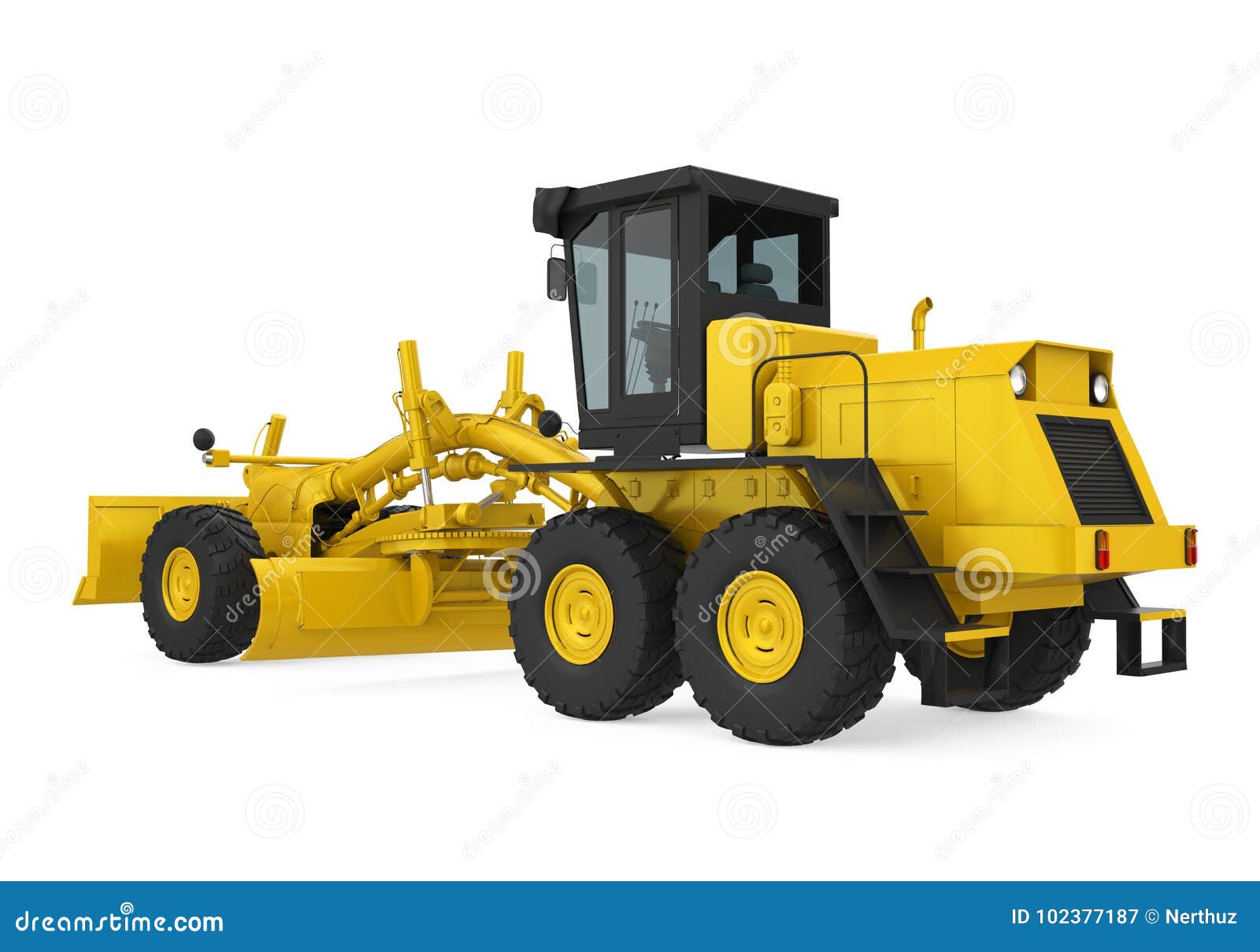 Motor Grader Isolated stock illustration. Illustration of industrial ...