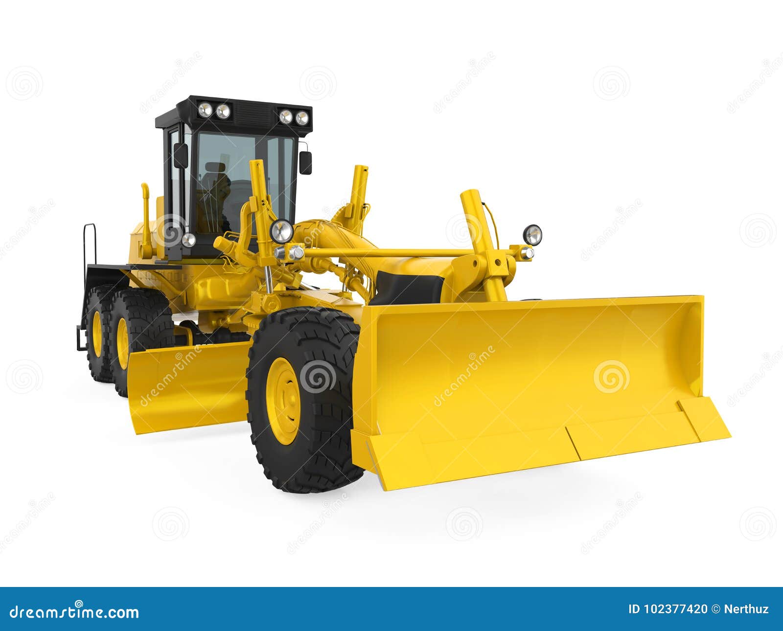 Motor Grader. Road Grader Vector Illustration Isolated On White. Earth ...