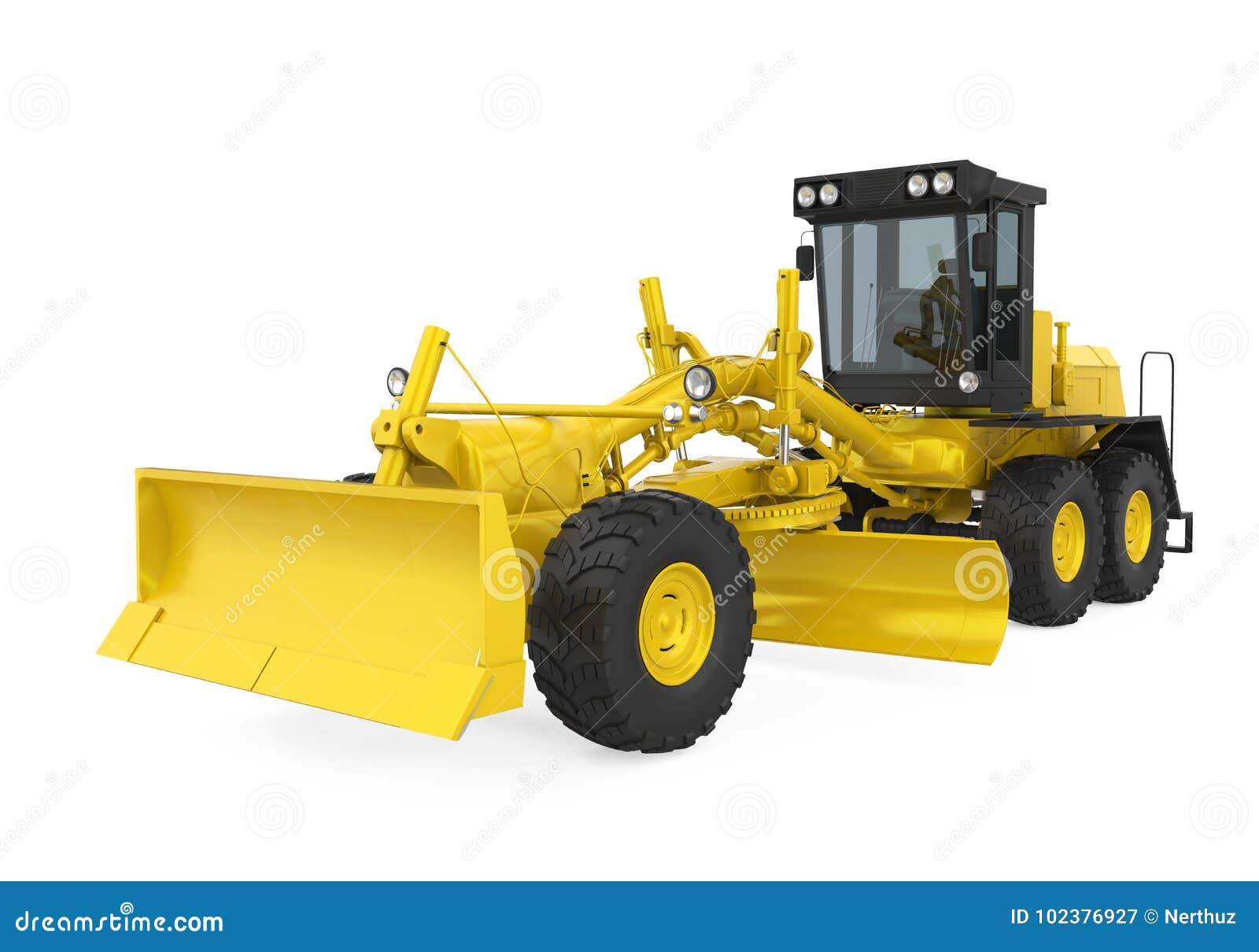 Motor Grader Isolated stock illustration. Illustration of scraper ...