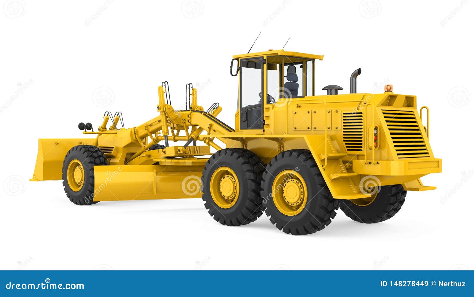 Motor Grader. Road Grader Vector Illustration Isolated On White. Earth ...