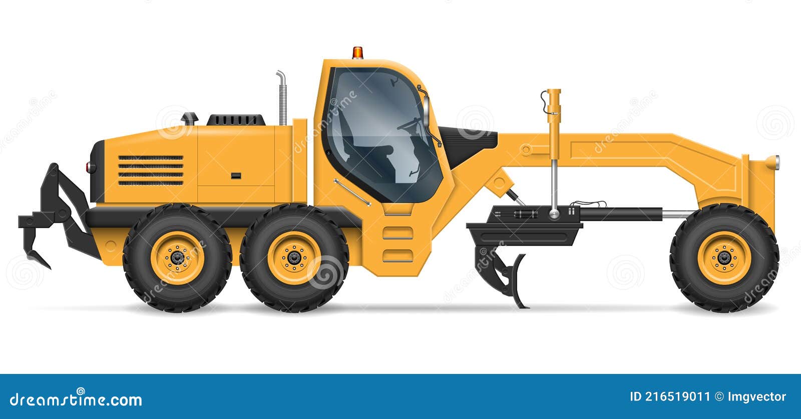 Motor Grader. Road Grader Vector Illustration Isolated On White. Earth ...