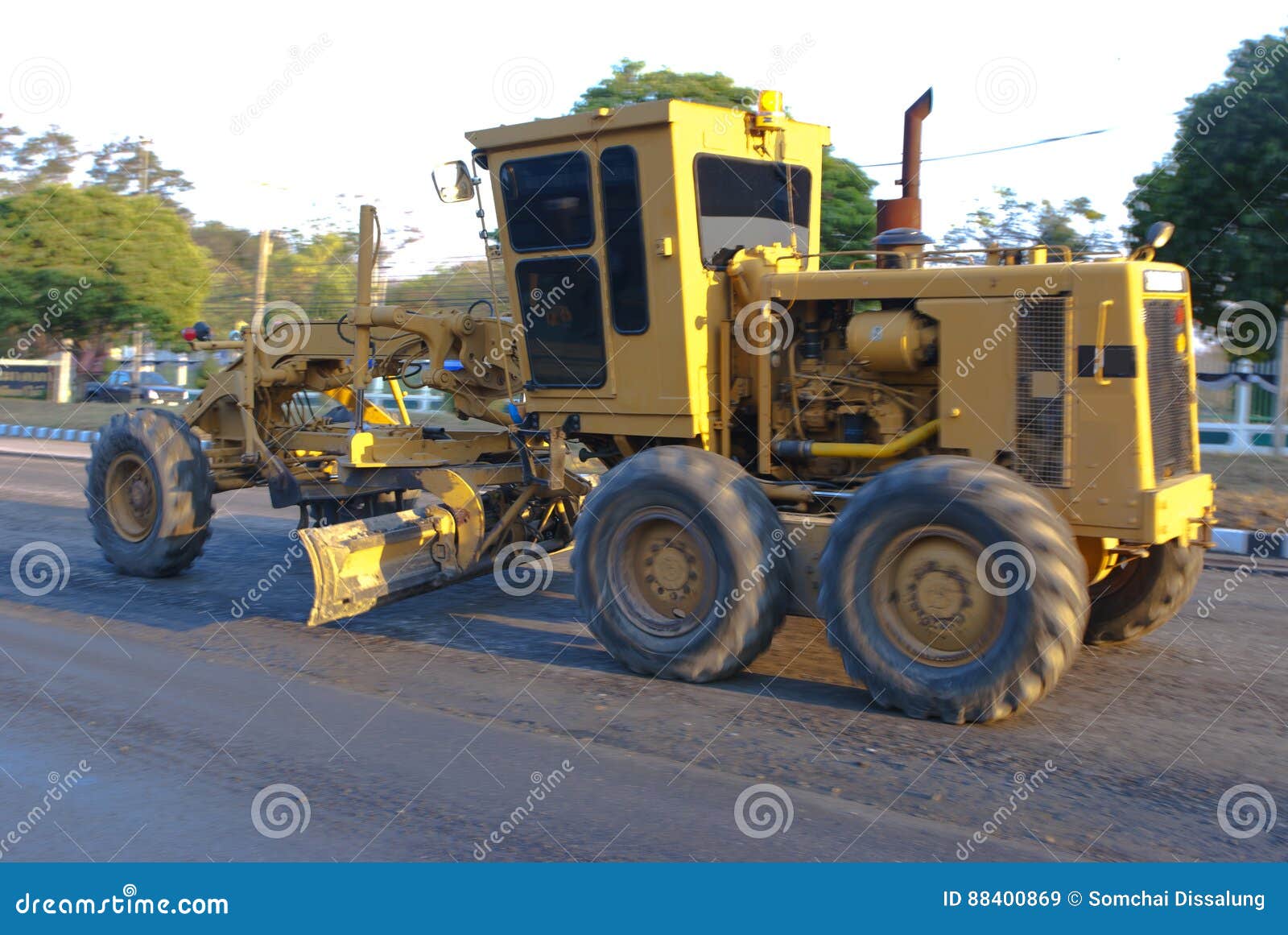 Motor grader editorial stock image. Image of road, earthmover - 88400869