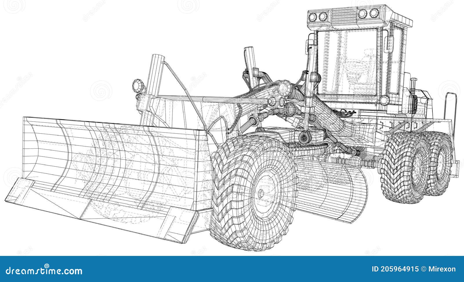 Motor Grader. Road Grader Vector Illustration Isolated On White. Earth ...