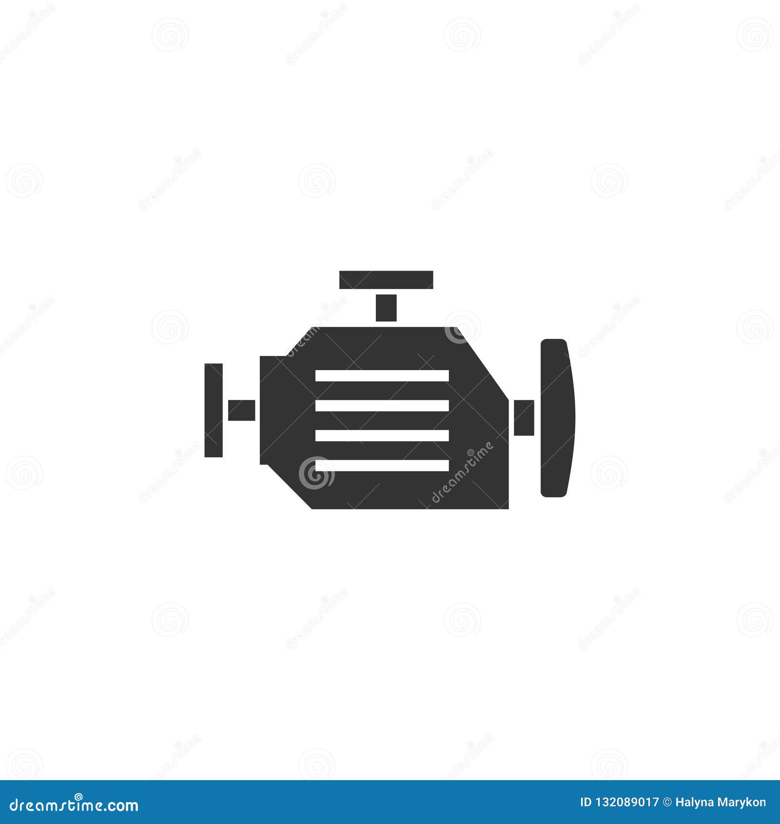 Motor icon flat stock vector. Illustration of scooter - 132089017