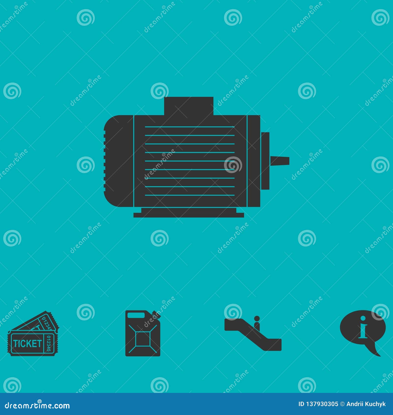 Motor icon flat stock vector. Illustration of concept - 137930305