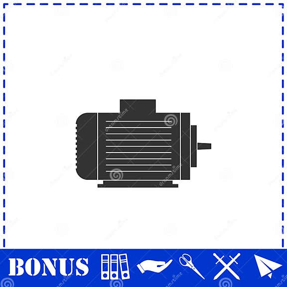 Motor icon flat stock vector. Illustration of collection - 155272871