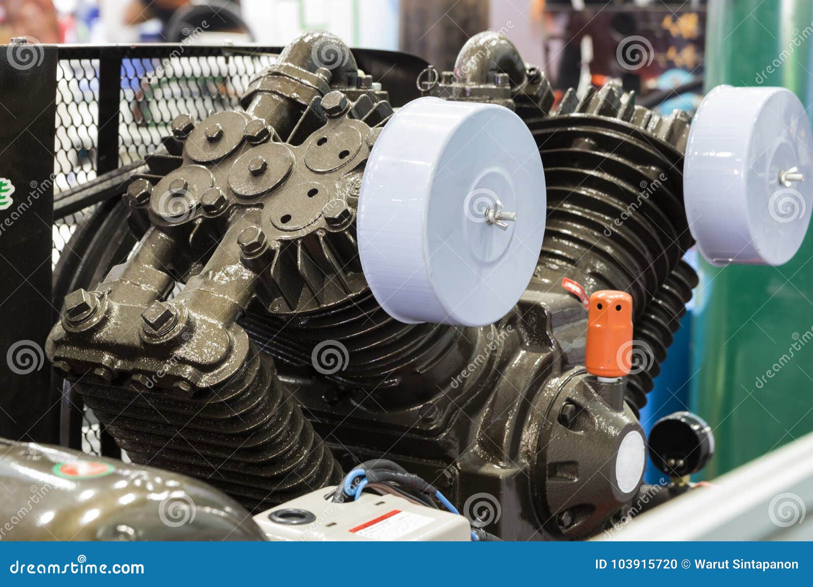 Motor of Industrial Air Pump Stock Photo - Image of construction ...