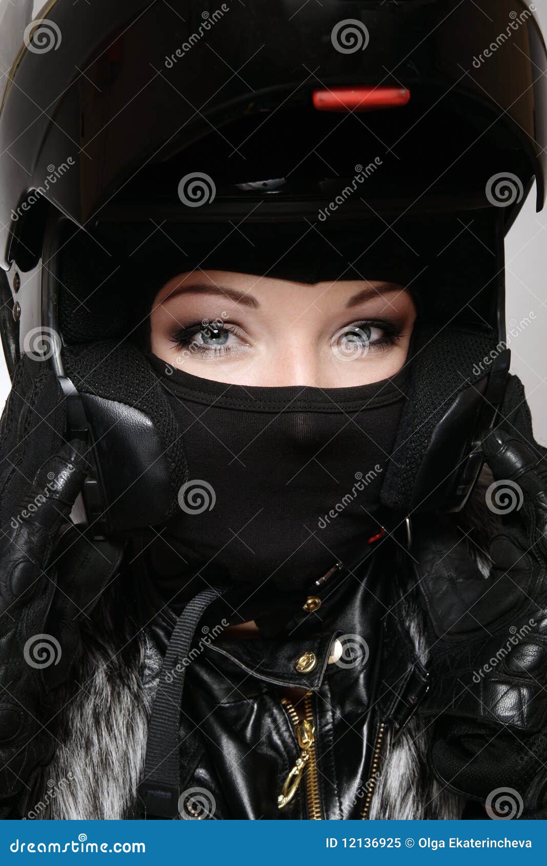 Motor-lady stock image. Image of beautiful, motorbike - 12136925