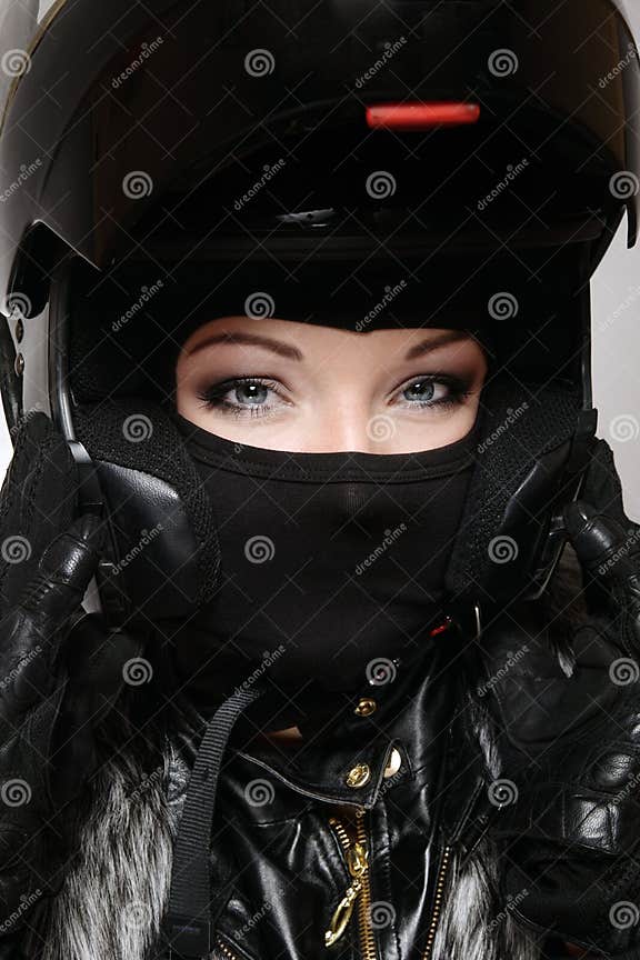 Motor-lady stock image. Image of beautiful, motorbike - 12136925