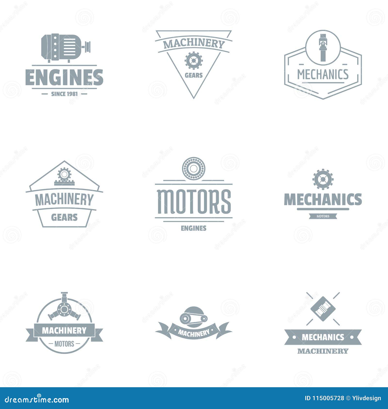Motor Logo Set, Simple Style Stock Vector - Illustration of rally, game ...