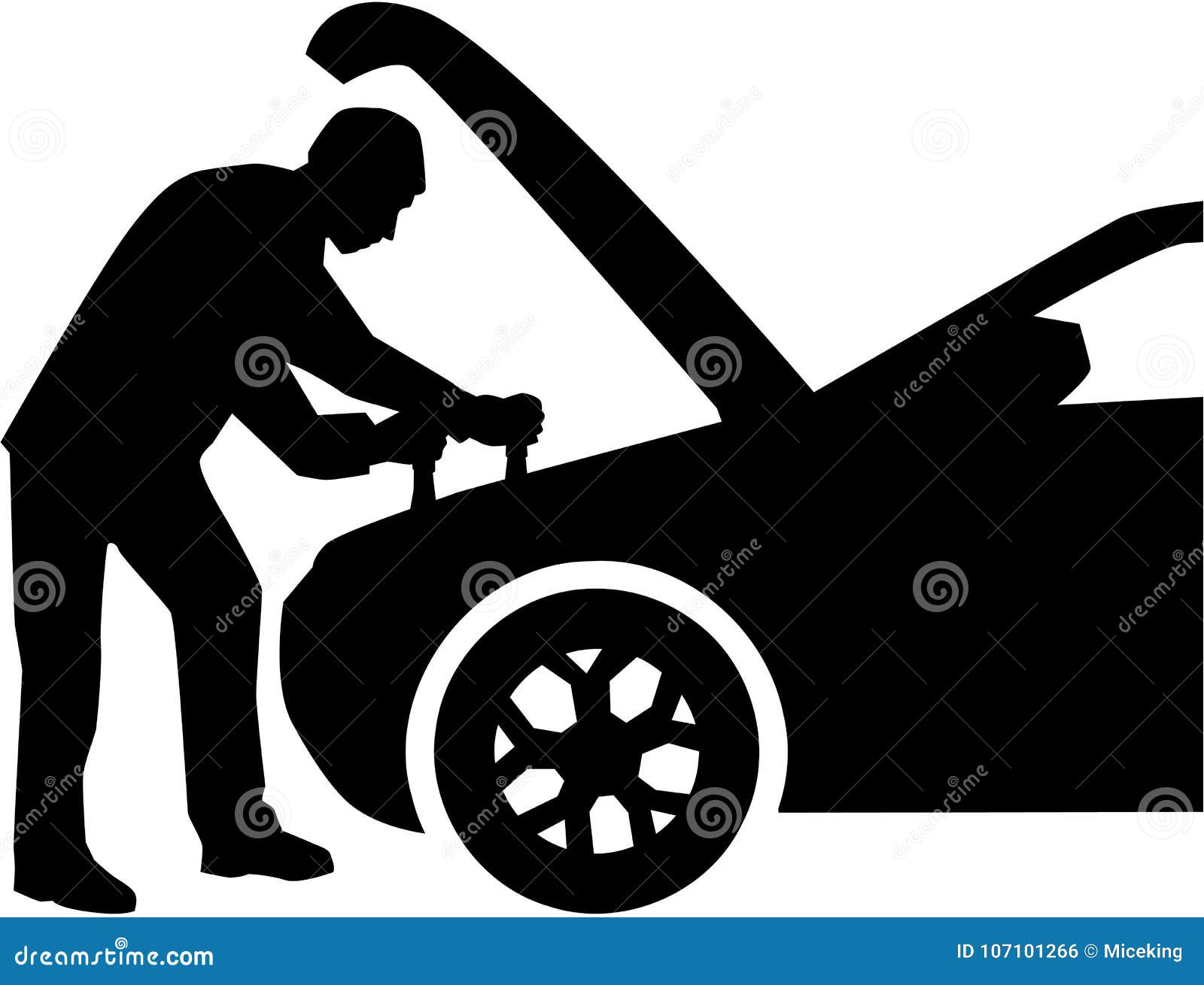 Motor Mechanic Working on the Car Stock Vector - Illustration of work ...
