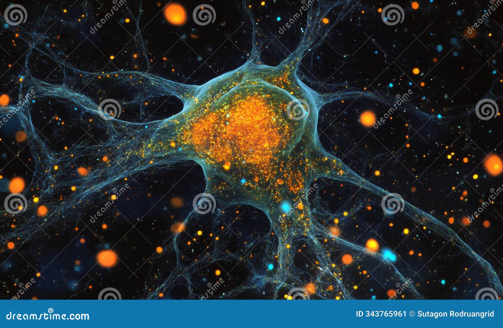 Motor Neuron Under The Microscope. Royalty-Free Stock Photo ...