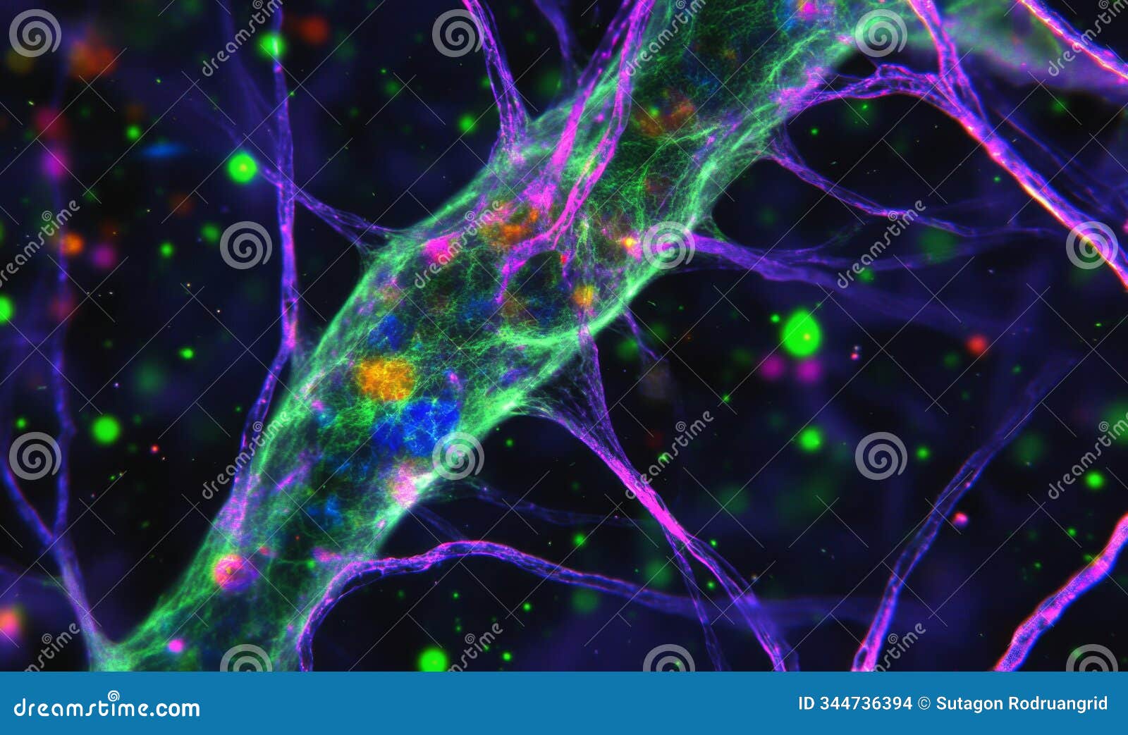 Motor Neuron Under the Microscope in Lab Stock Illustration ...