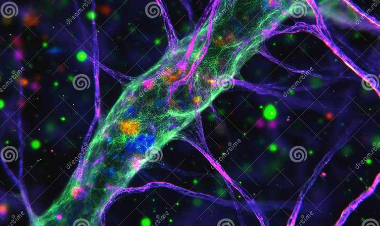 Motor Neuron Under the Microscope in Lab Stock Illustration ...