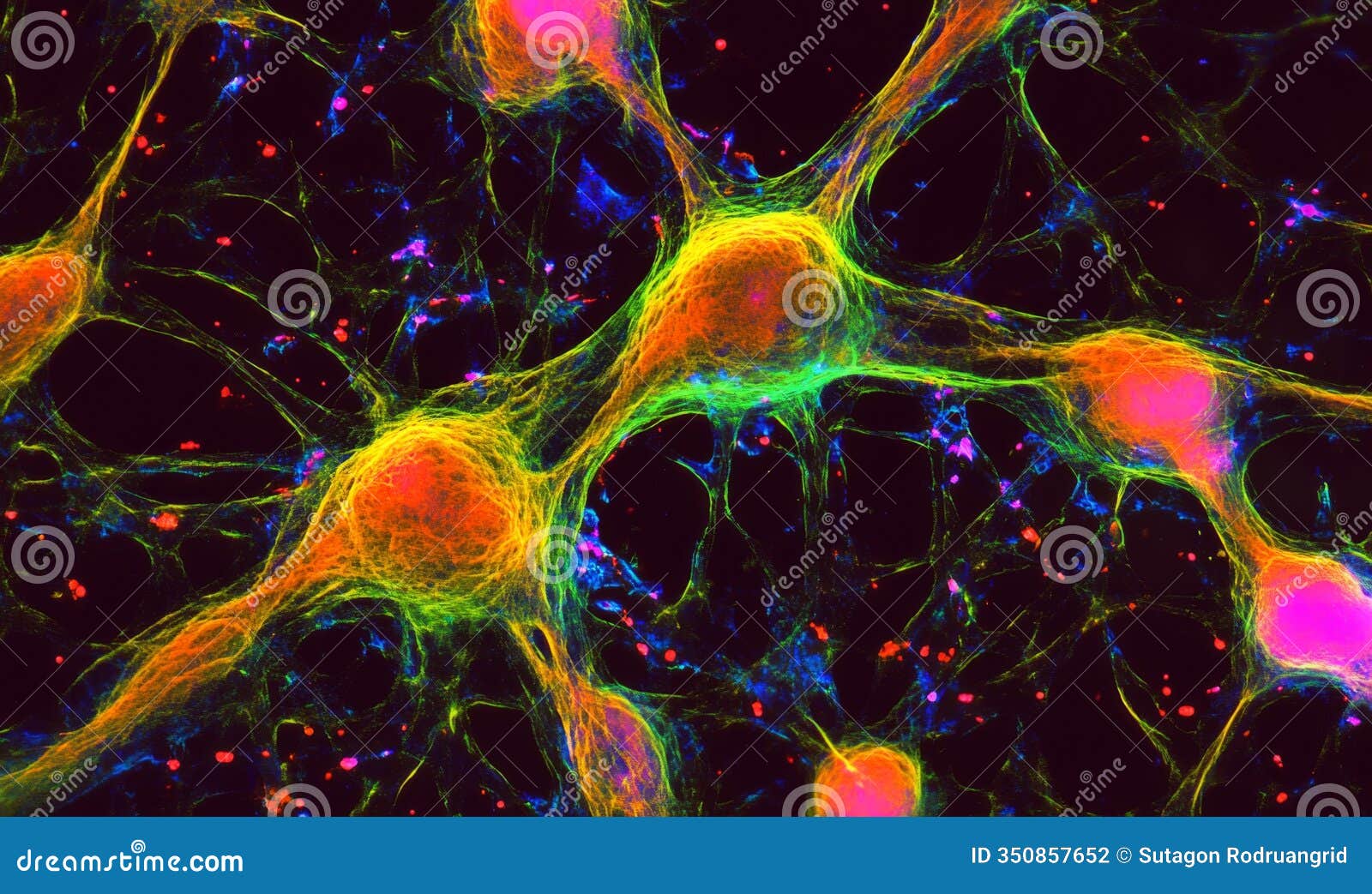Motor Neuron Under the Microscope in Lab Stock Illustration ...