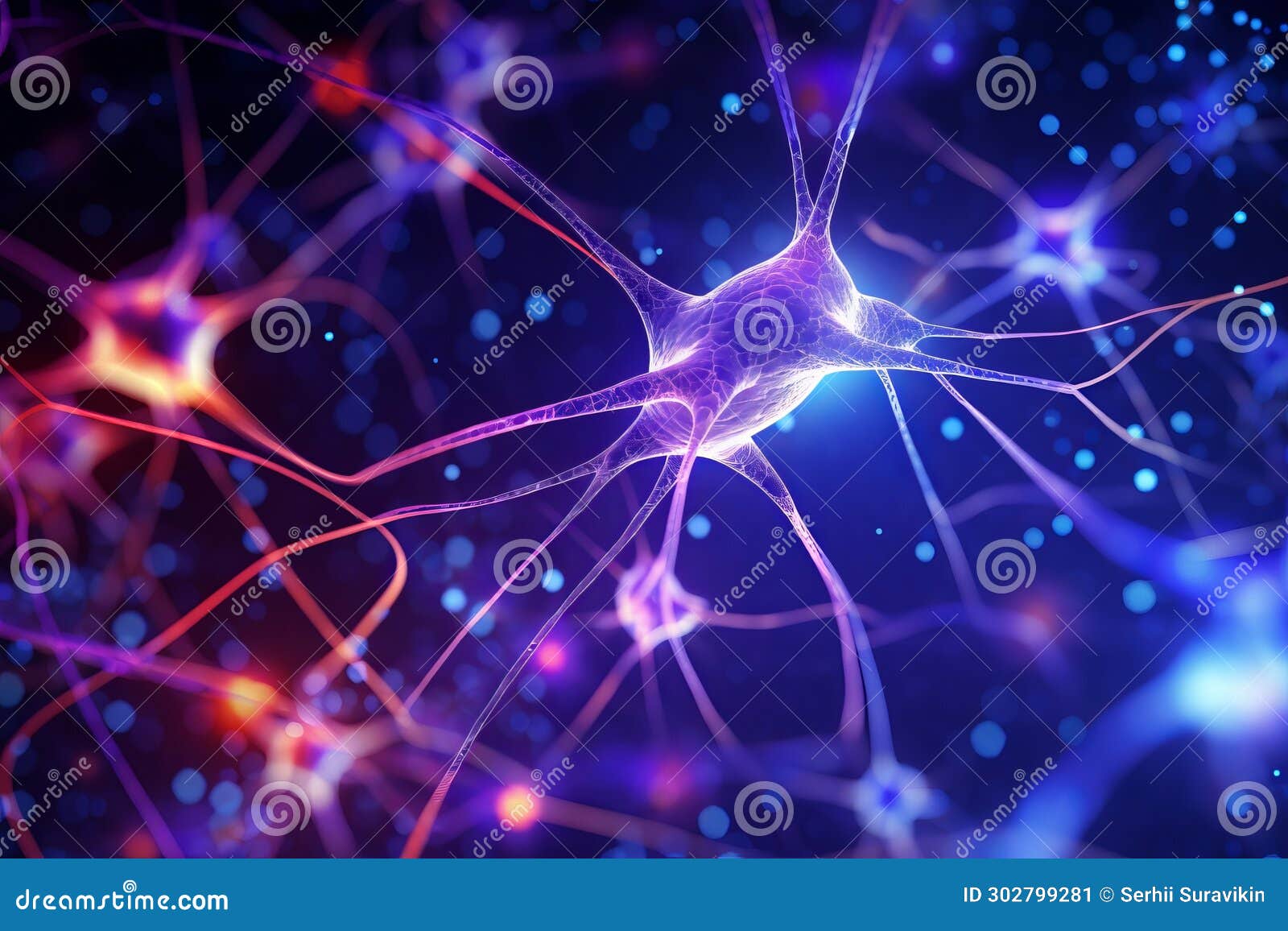 Motor Neuron Under the Microscope in Lab Stock Illustration ...