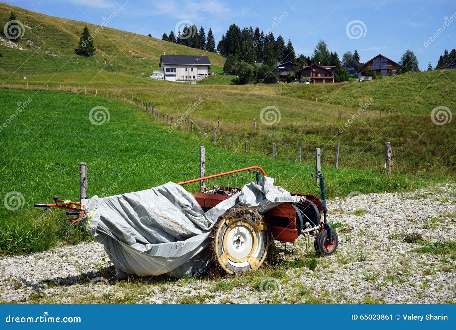 Motor plough stock image. Image of building, grass, summer - 65023861