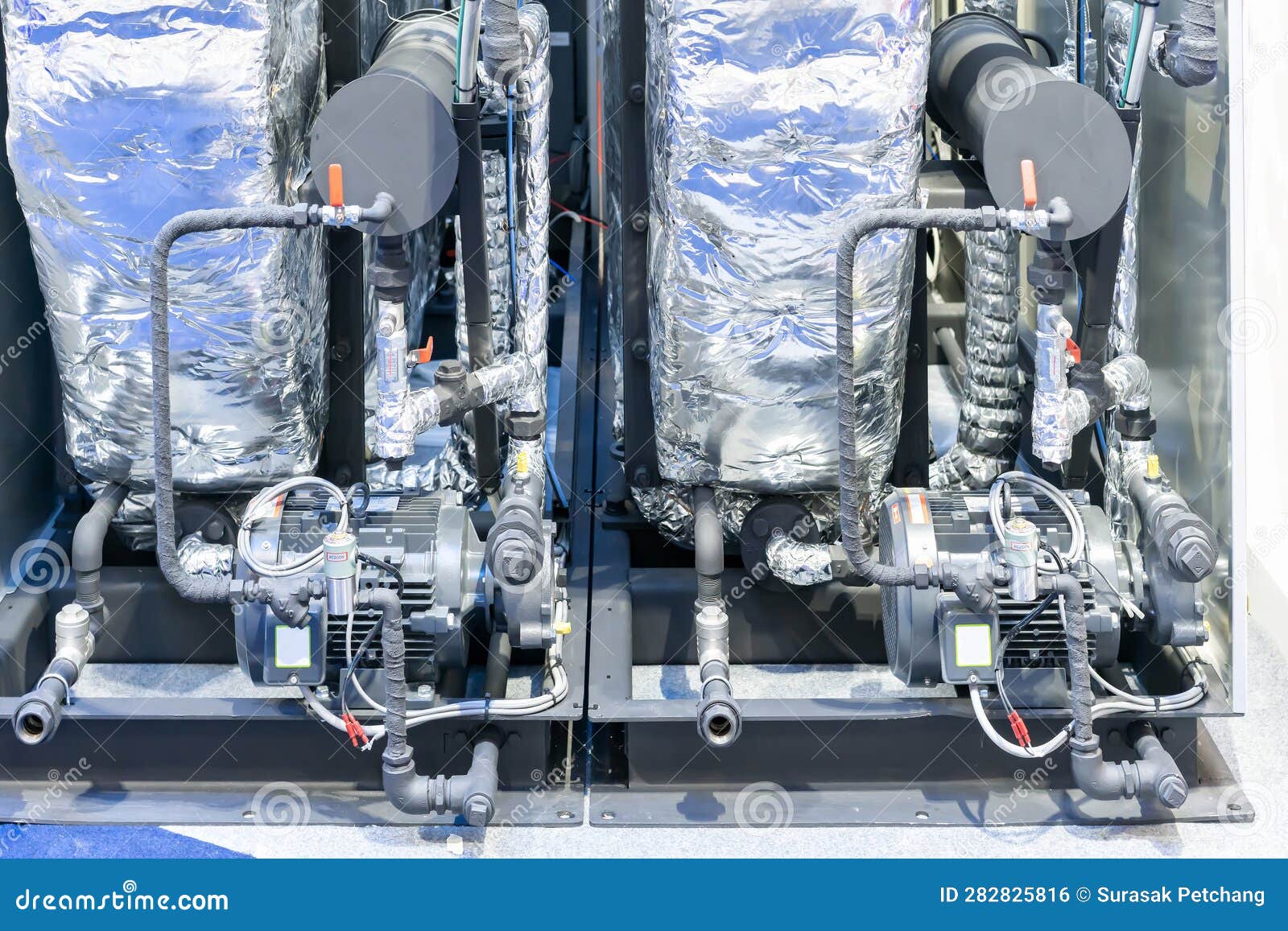 Motor Pump with Pipeline System of Air Compressor with Cooling Unit ...