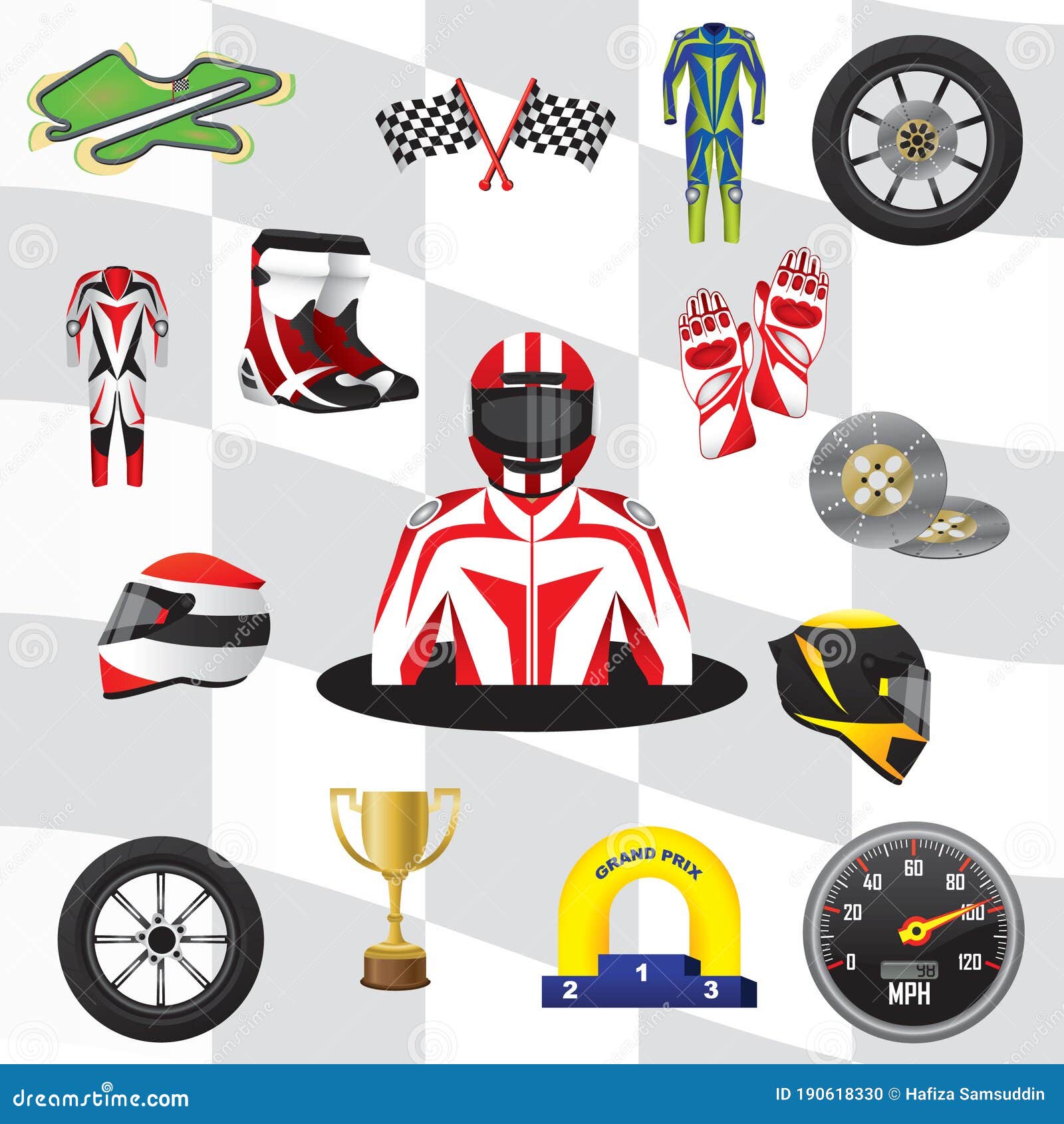Motor Race Collection. Vector Illustration Decorative Design Stock ...