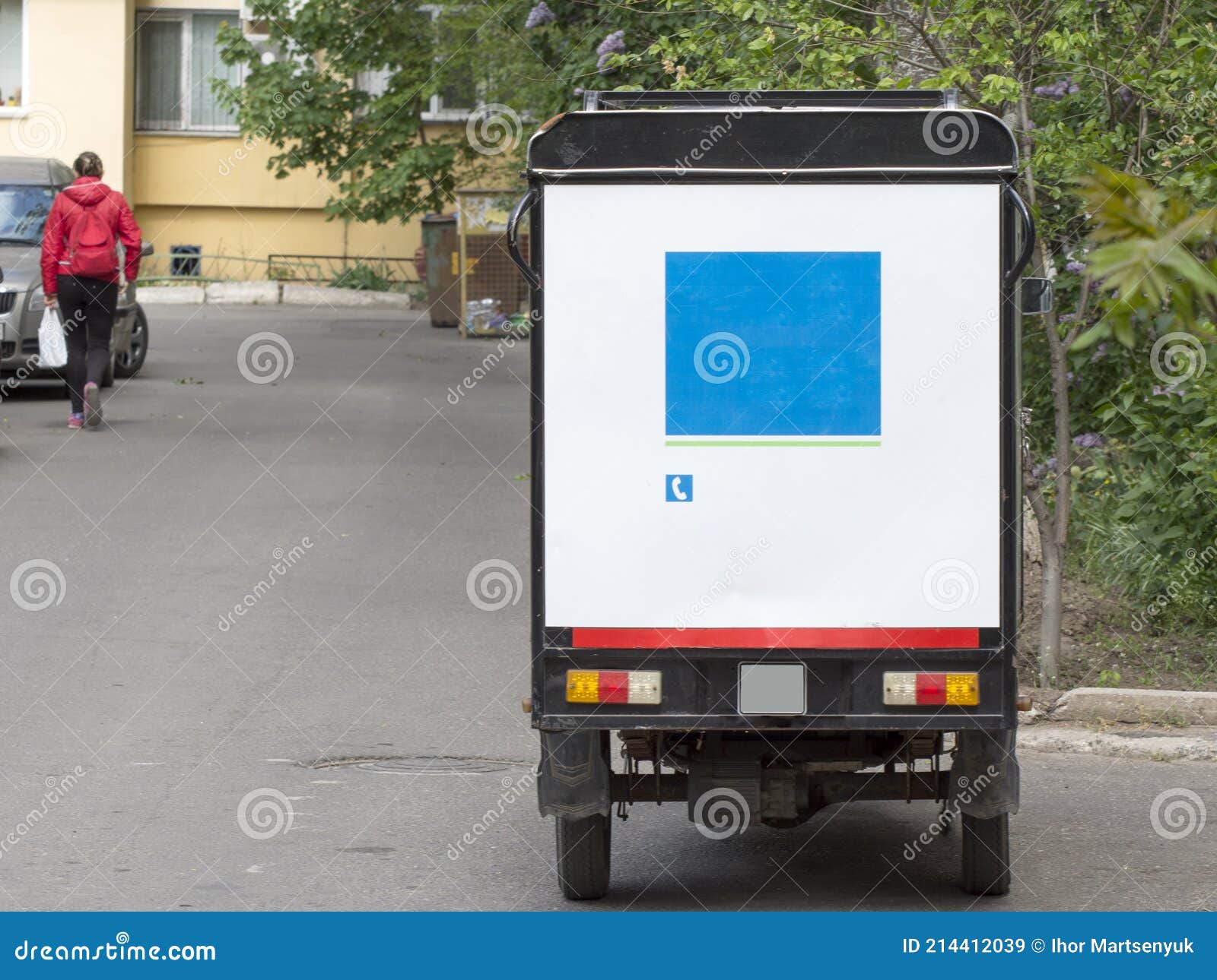 Motor Rickshaw for Delivery of Goods. Back View Editorial Stock Image ...