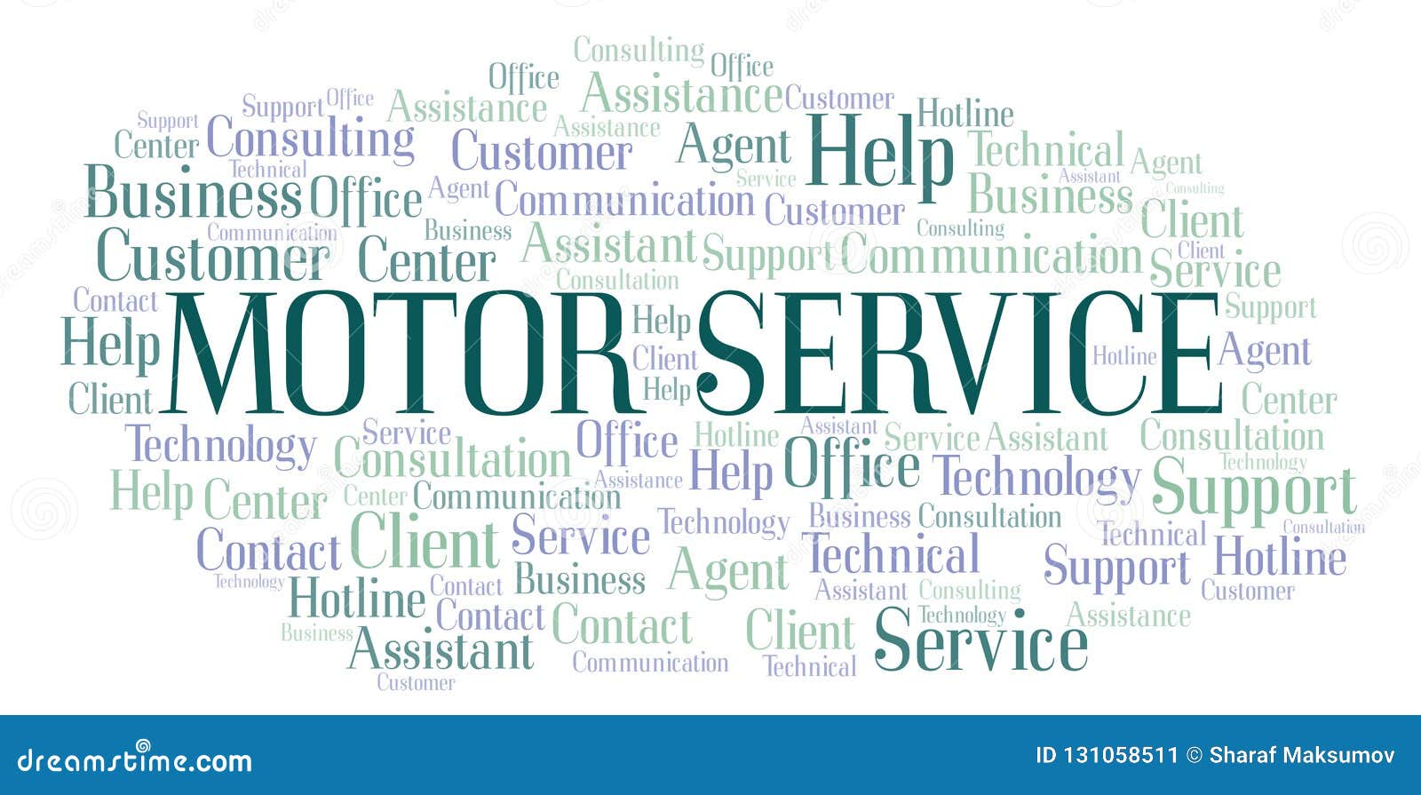 Motor Service word cloud. stock illustration. Illustration of rendering ...