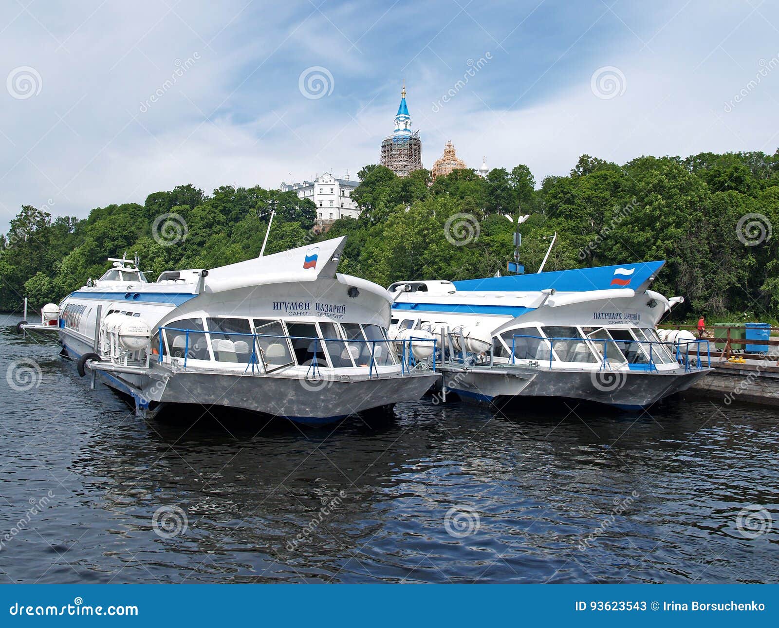 Motor Ships on Underwater Wings at the Mooring of the Valaam Mon ...
