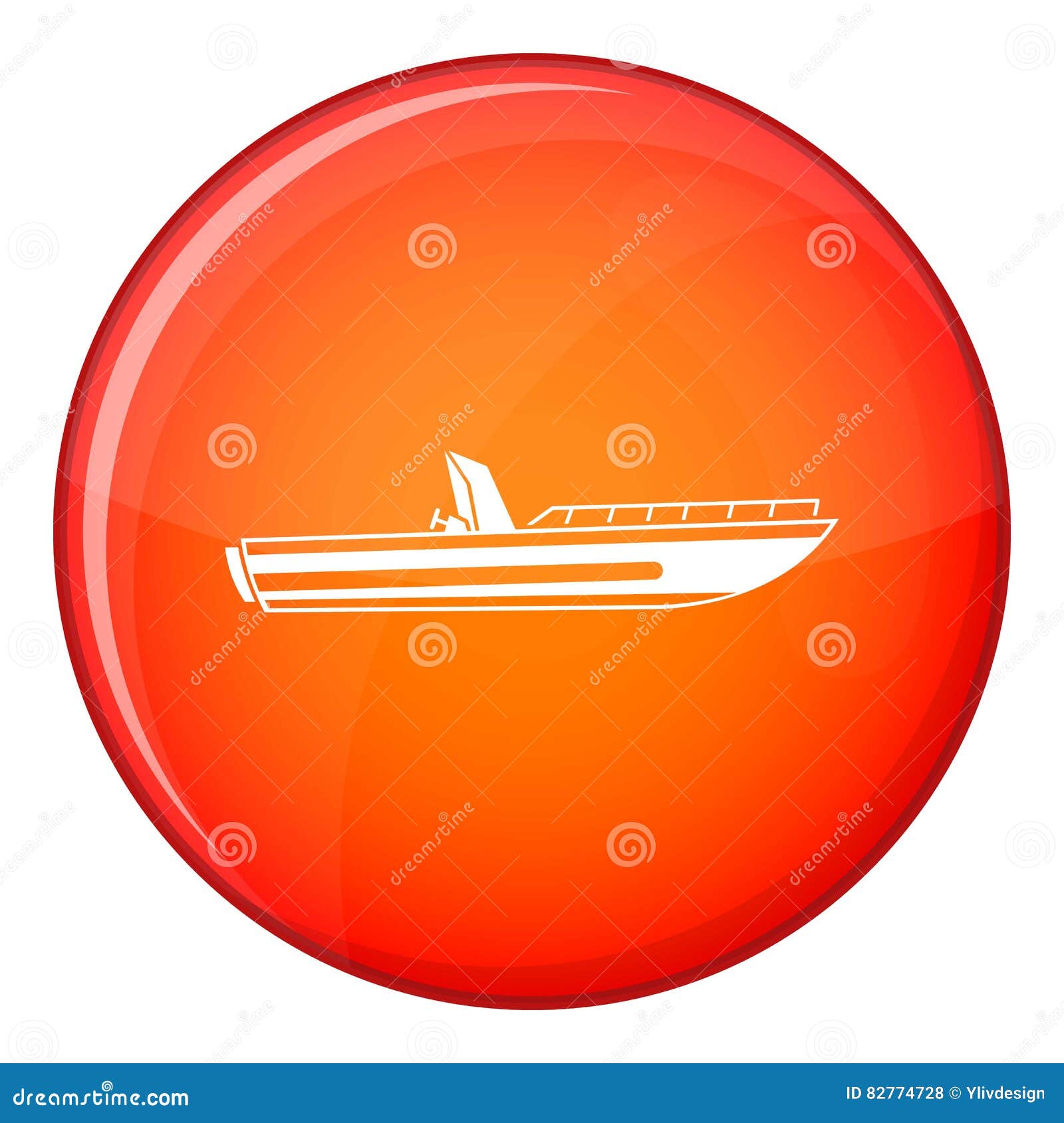 Motor Speed Boat Icon, Flat Style Stock Vector - Illustration of ...