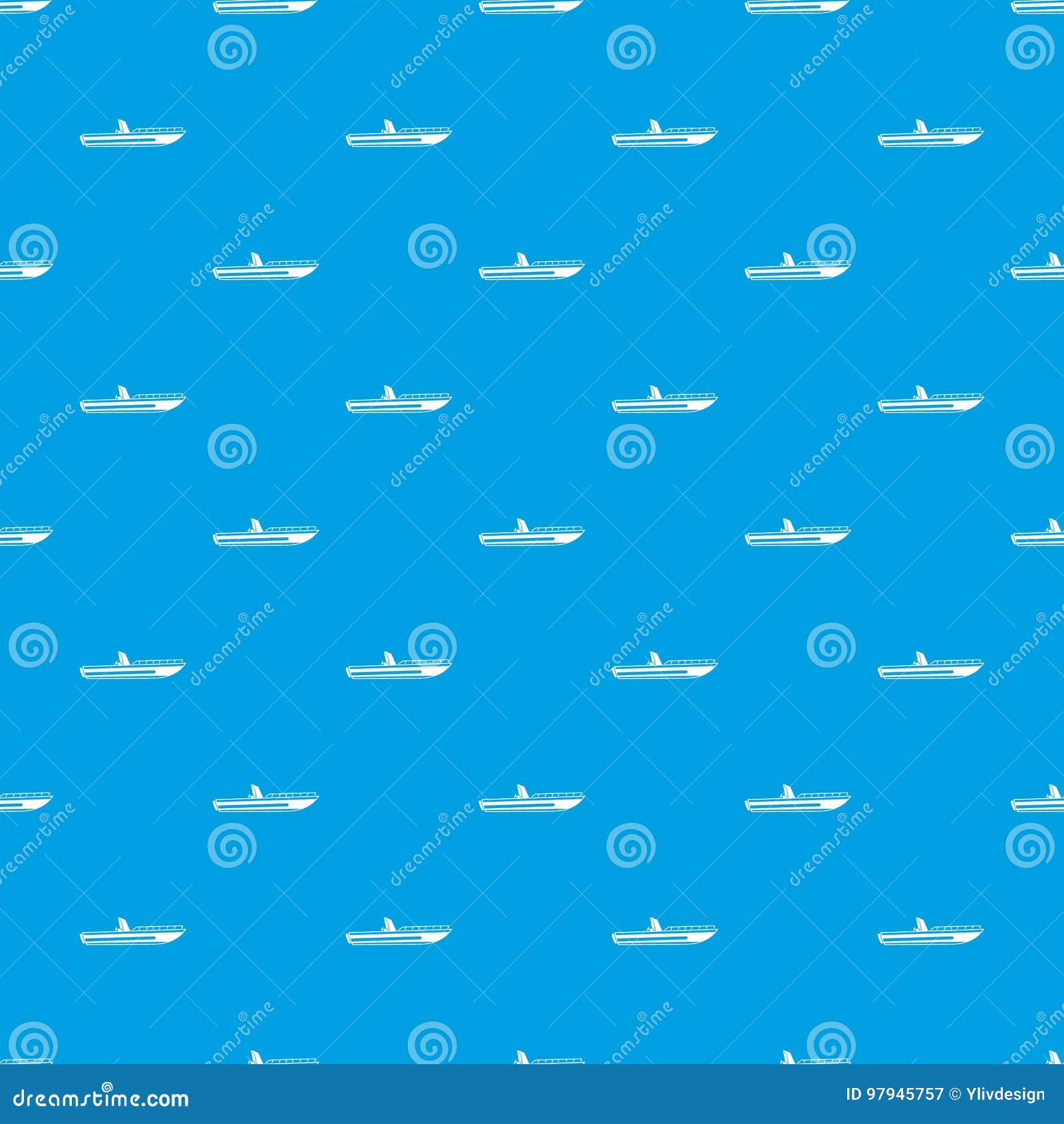 Motor Speed Boat Pattern Seamless Blue Stock Vector - Illustration of ...