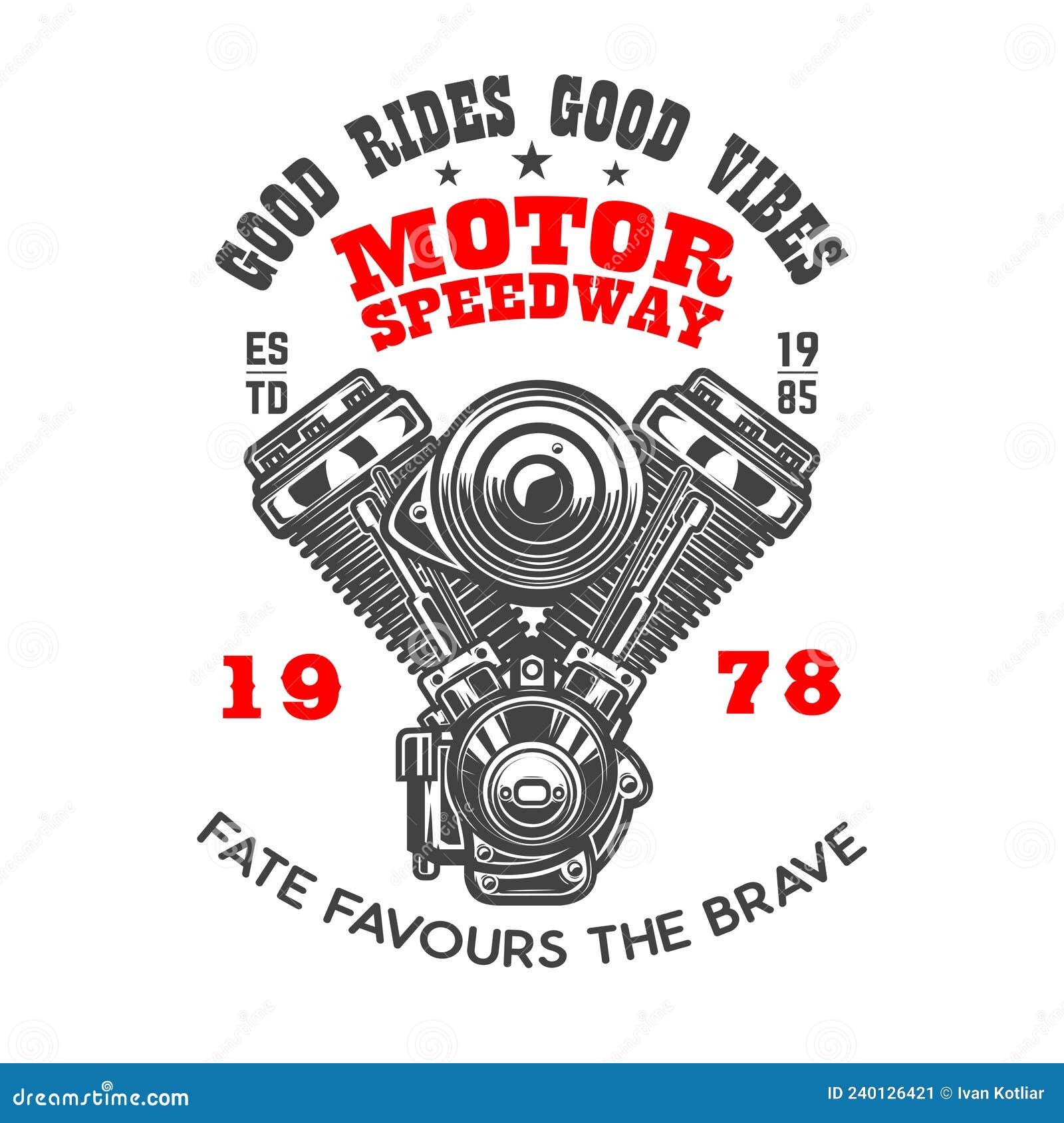 Motor Speedway. Emblem Template with Motorcycle Engine. Design Element ...
