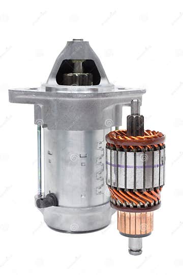 Motor Starter, Rotor Windings and Brushes Starter Stock Photo - Image ...