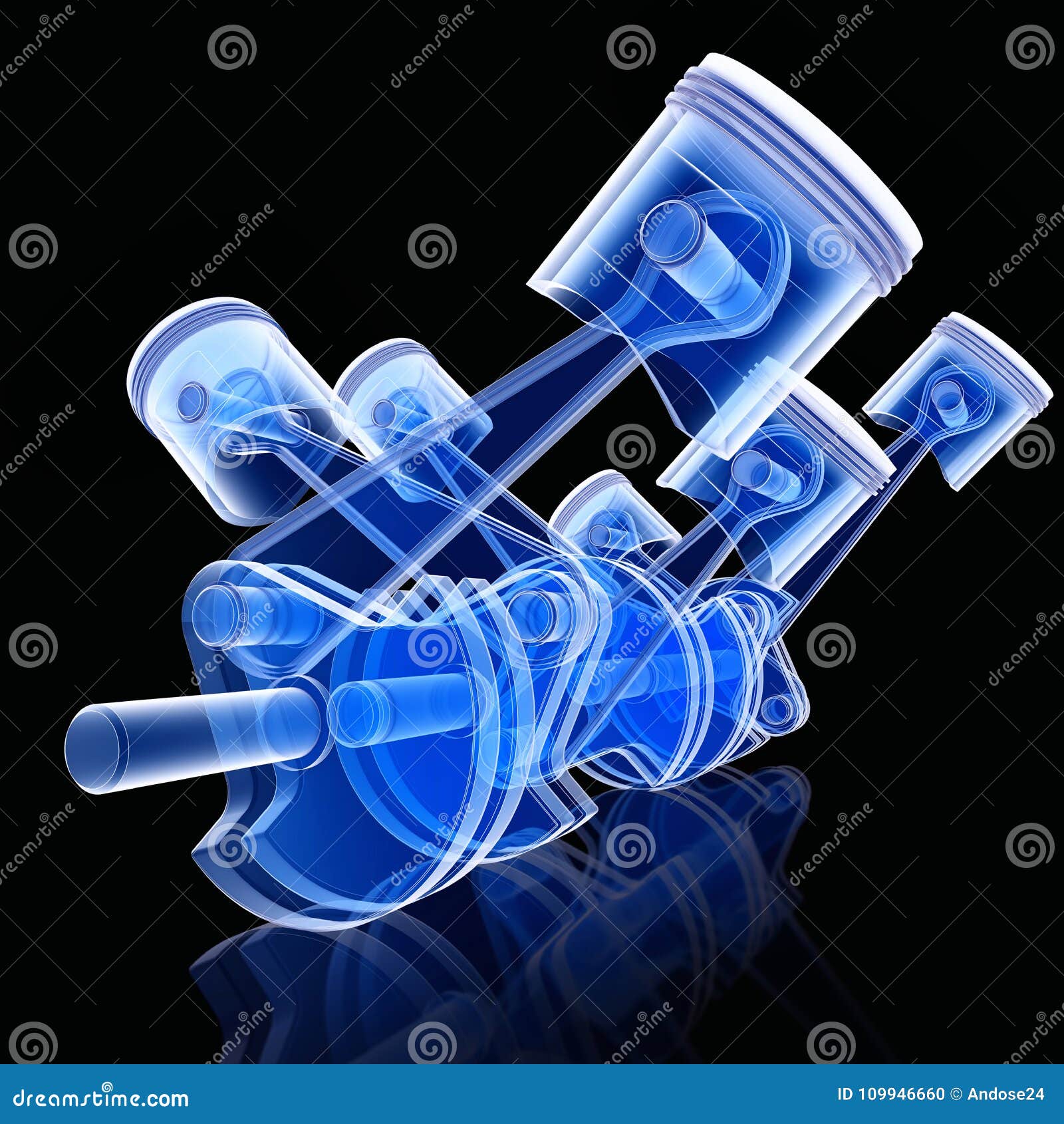 Motor V stock illustrationer. Illustration av pistong - 109946660