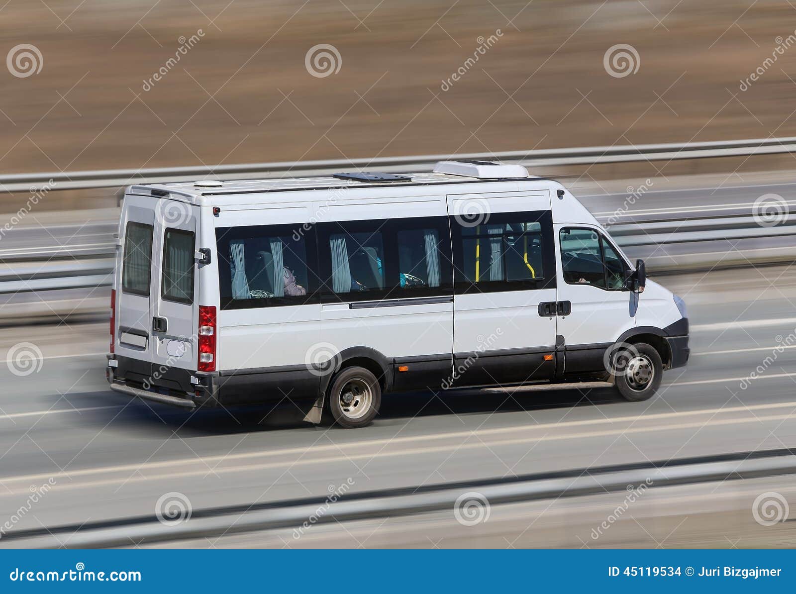 Motor Van Goes on the Highway Stock Photo - Image of asphalt, lane ...