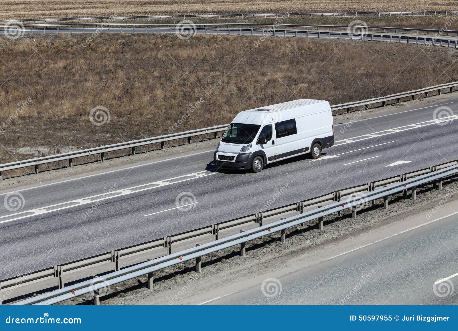 Motor van goes on highway stock image. Image of color - 50597955