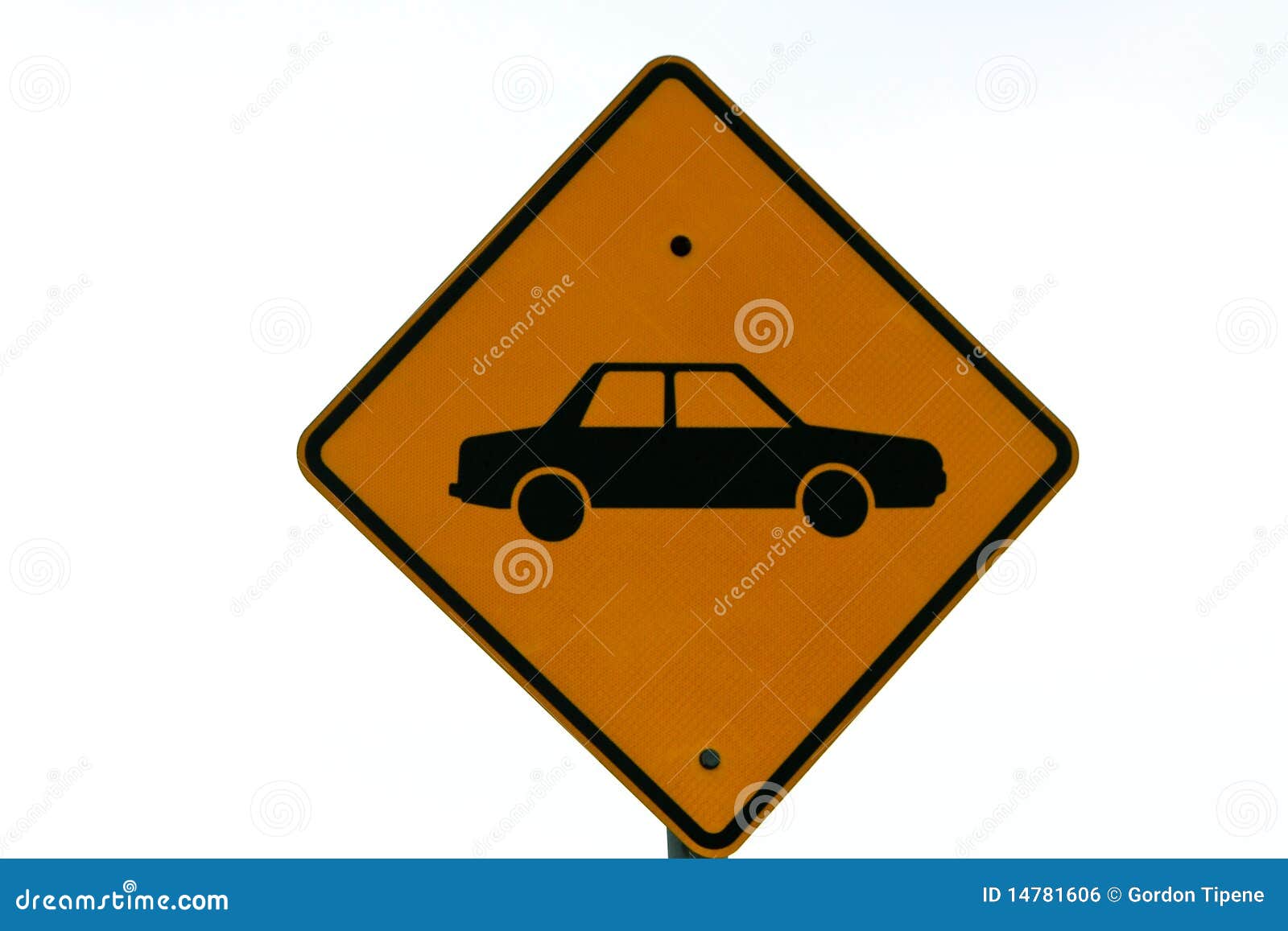 Motor Vehicle Road Sign in Yellow. Stock Photo - Image of direction ...