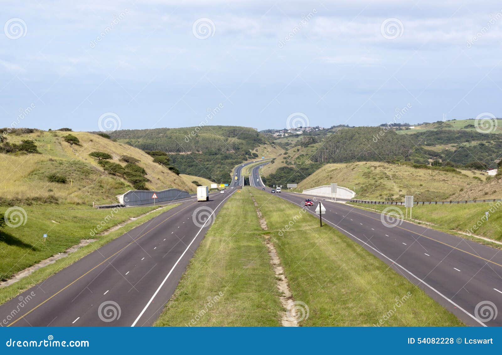 Motor Vehicles Travelling Along Double Lane Highway Stock Photo - Image ...
