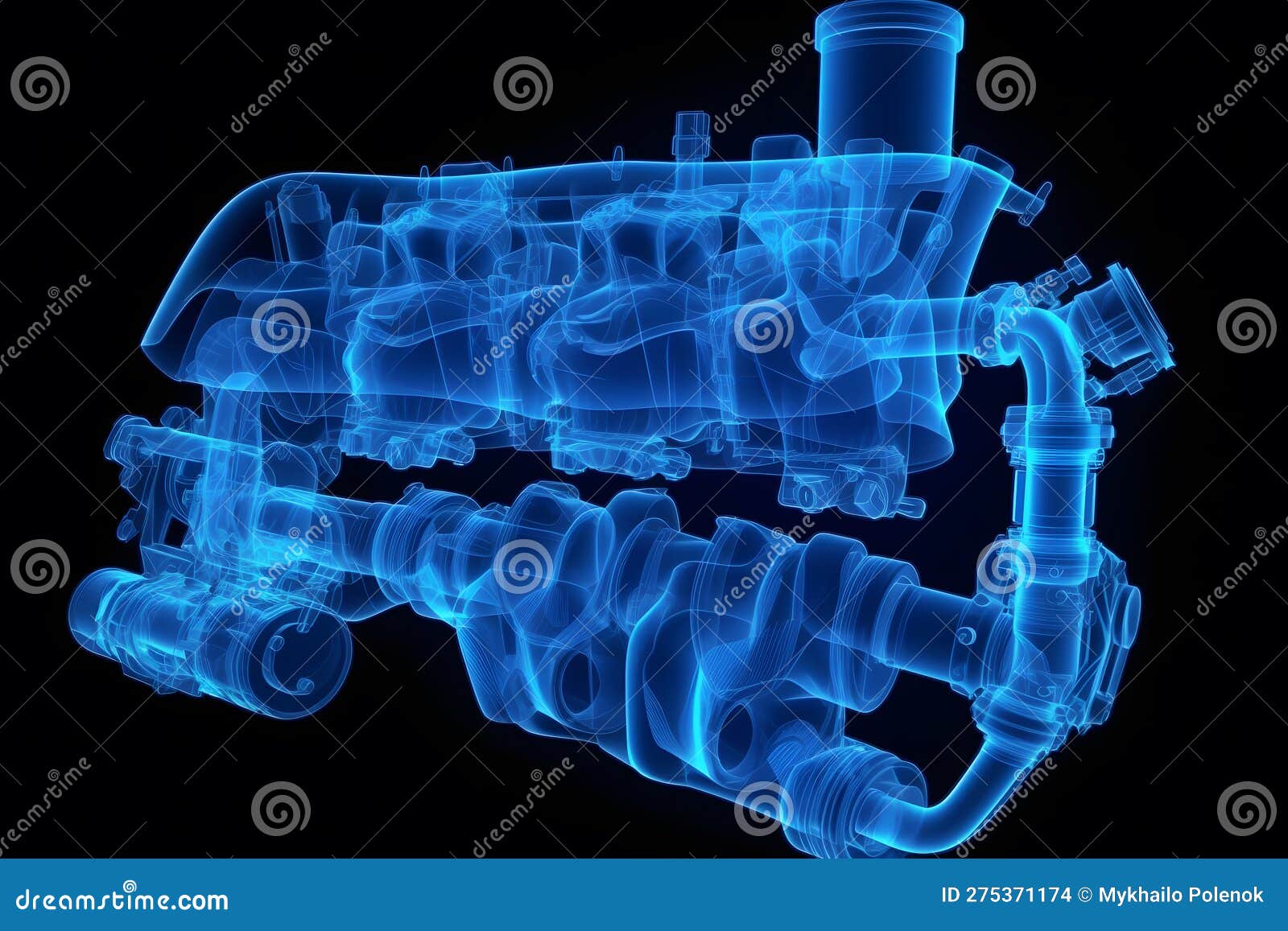 Motor Visualization Digital. Neural Network AI Generated Stock ...