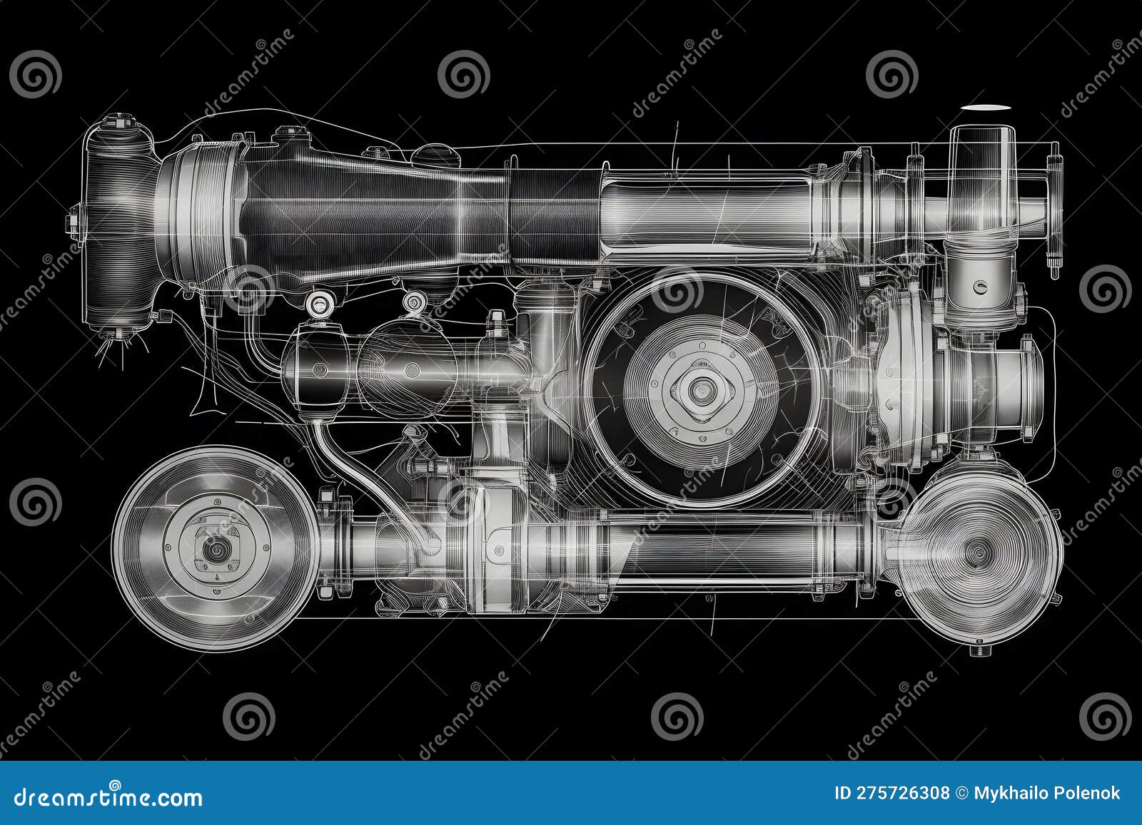 Motor Visualization Digital. Neural Network AI Generated Stock ...