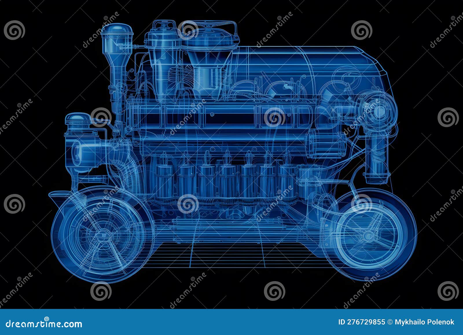 Motor Visualization Digital. Neural Network AI Generated Stock ...