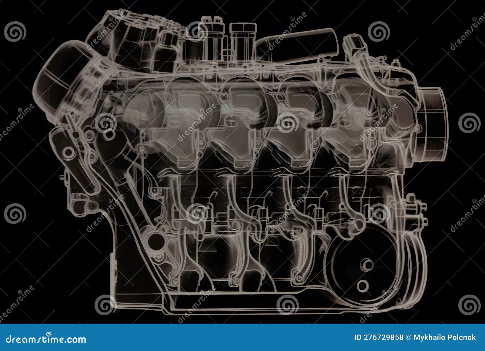 Motor Visualization Digital. Neural Network AI Generated Stock ...