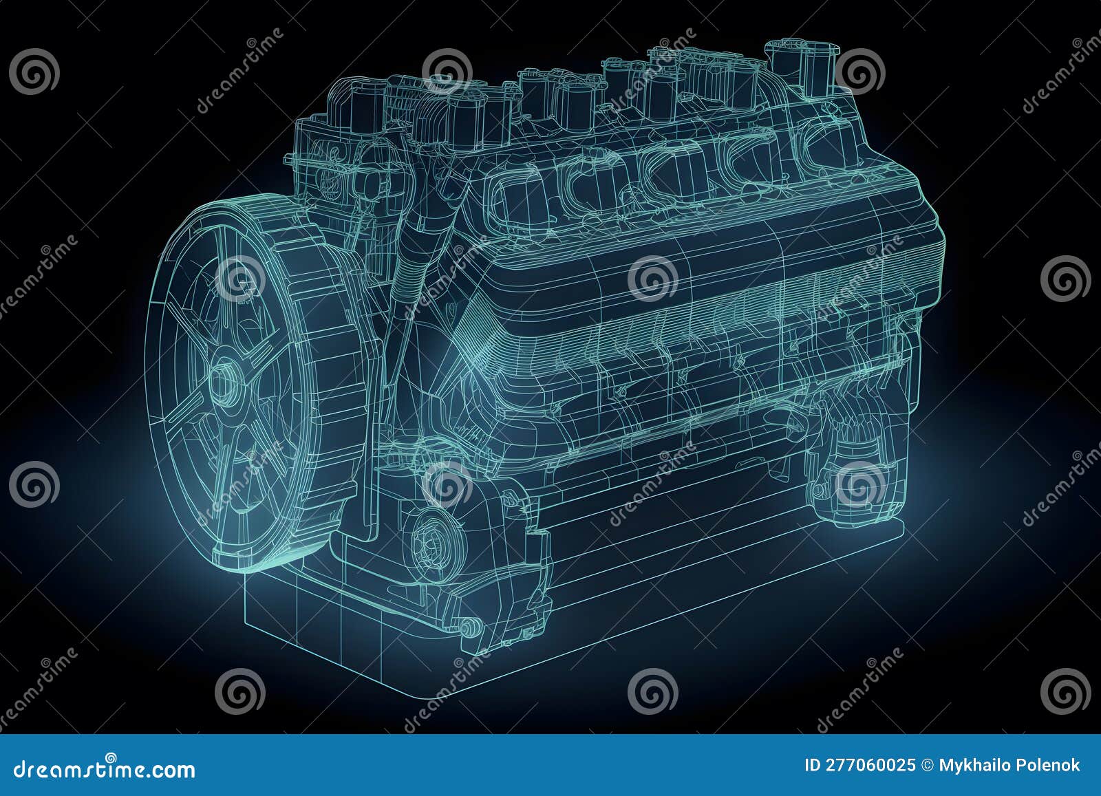 Motor Visualization Digital. Neural Network AI Generated Stock ...